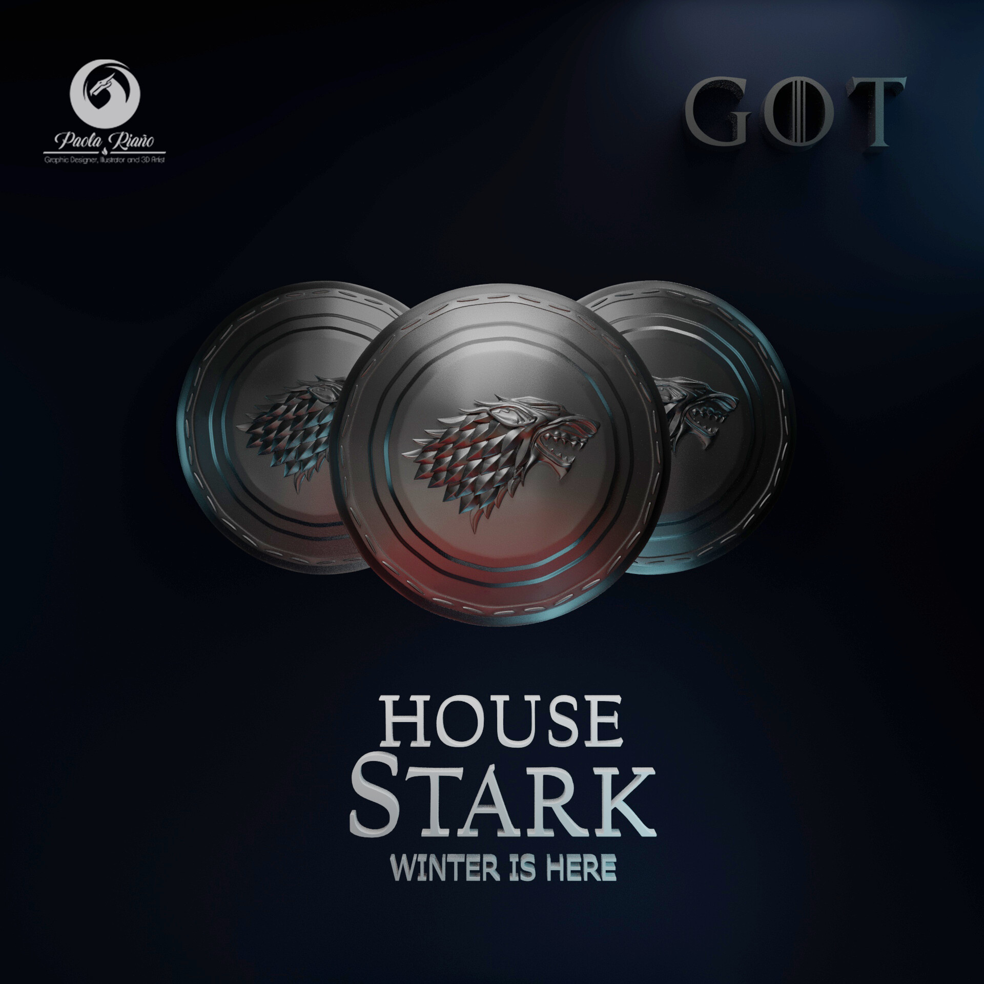 ArtStation - The shield of the House Stark
