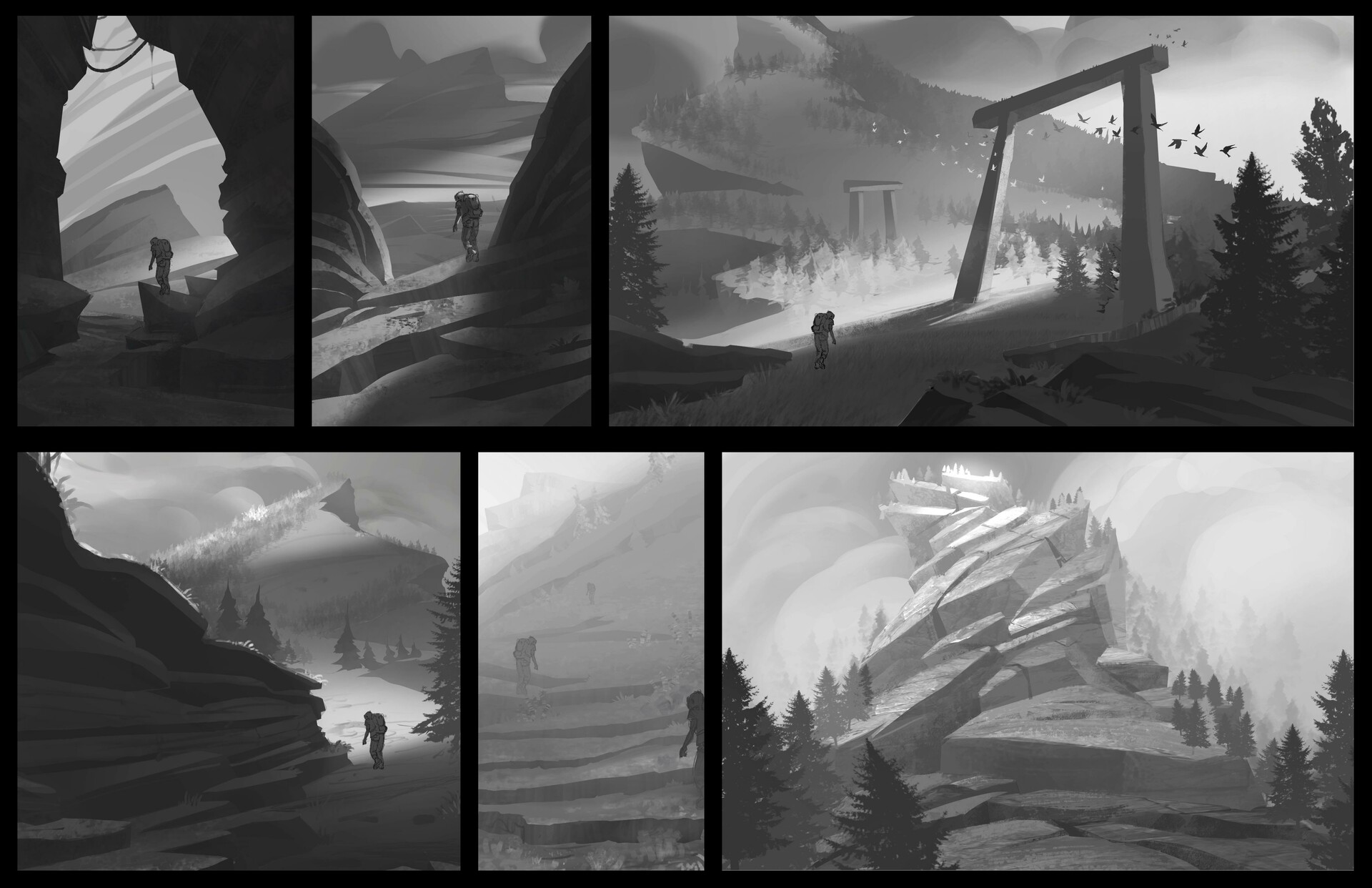 ArtStation - Quick Composition Sketches