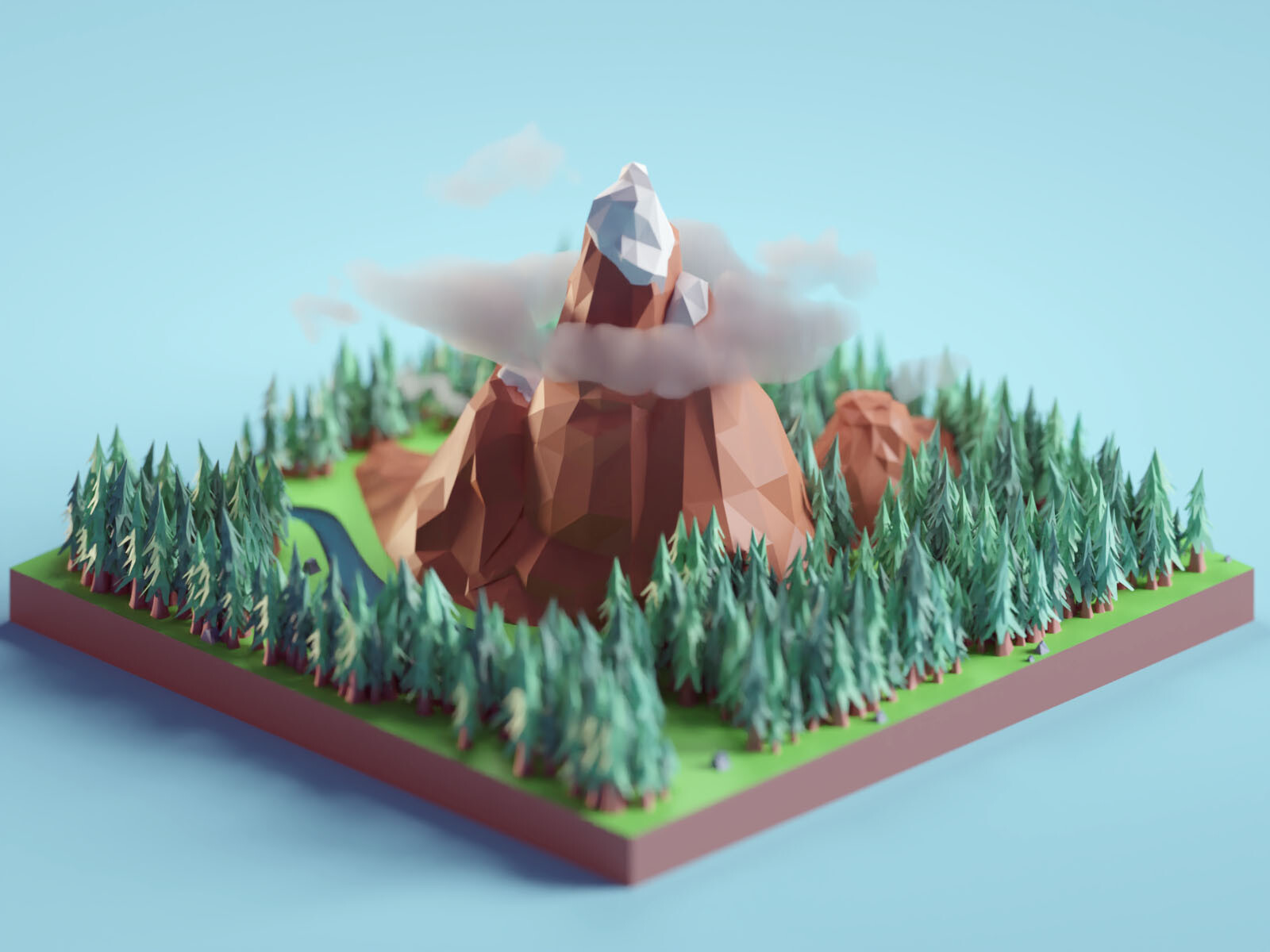 ArtStation - Lowpoly Mountains