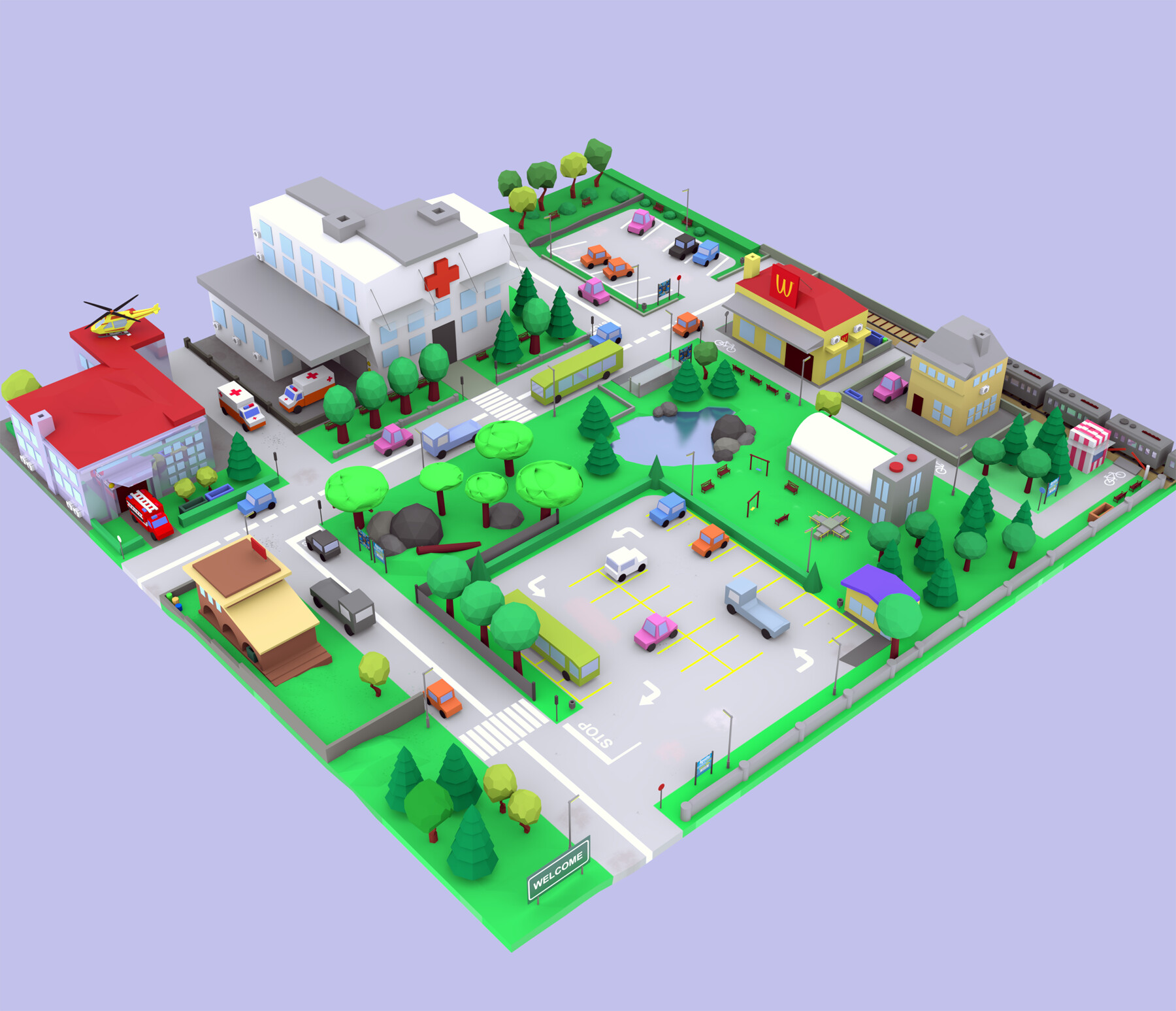 ArtStation - Various "low poly" renderings.