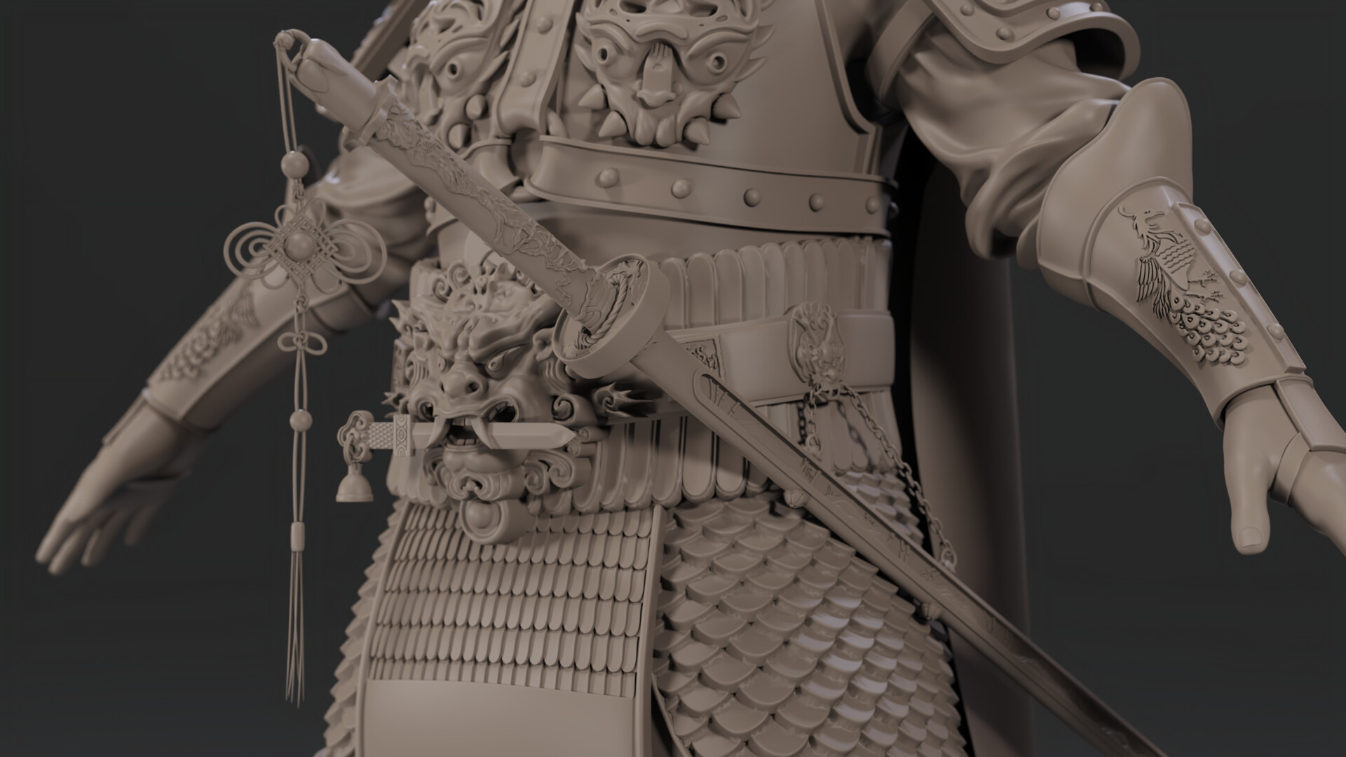 ArtStation - Chinese warrior WIP (game character)