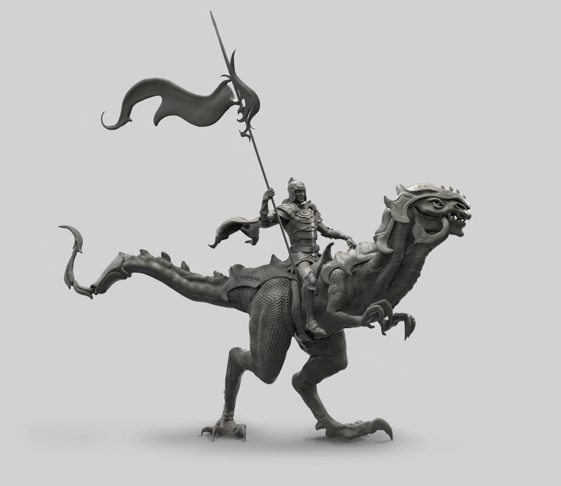 ArtStation - Lizard Rider, posture 2