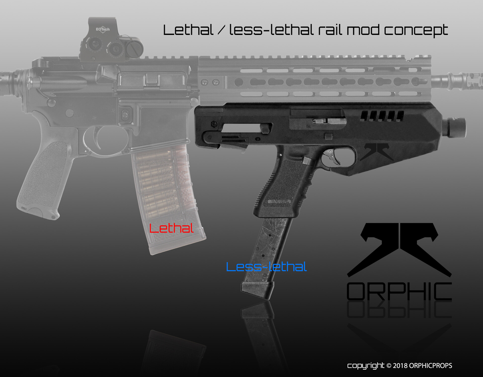 ArtStation - lesslethal picatinny rail attachment concept.