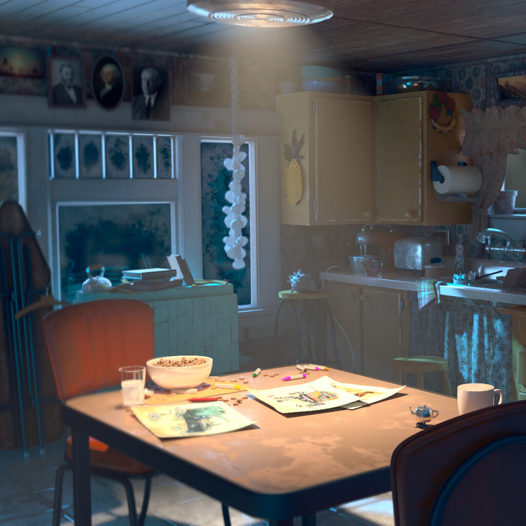 ArtStation - Interior 3D: Pixar Kitchen