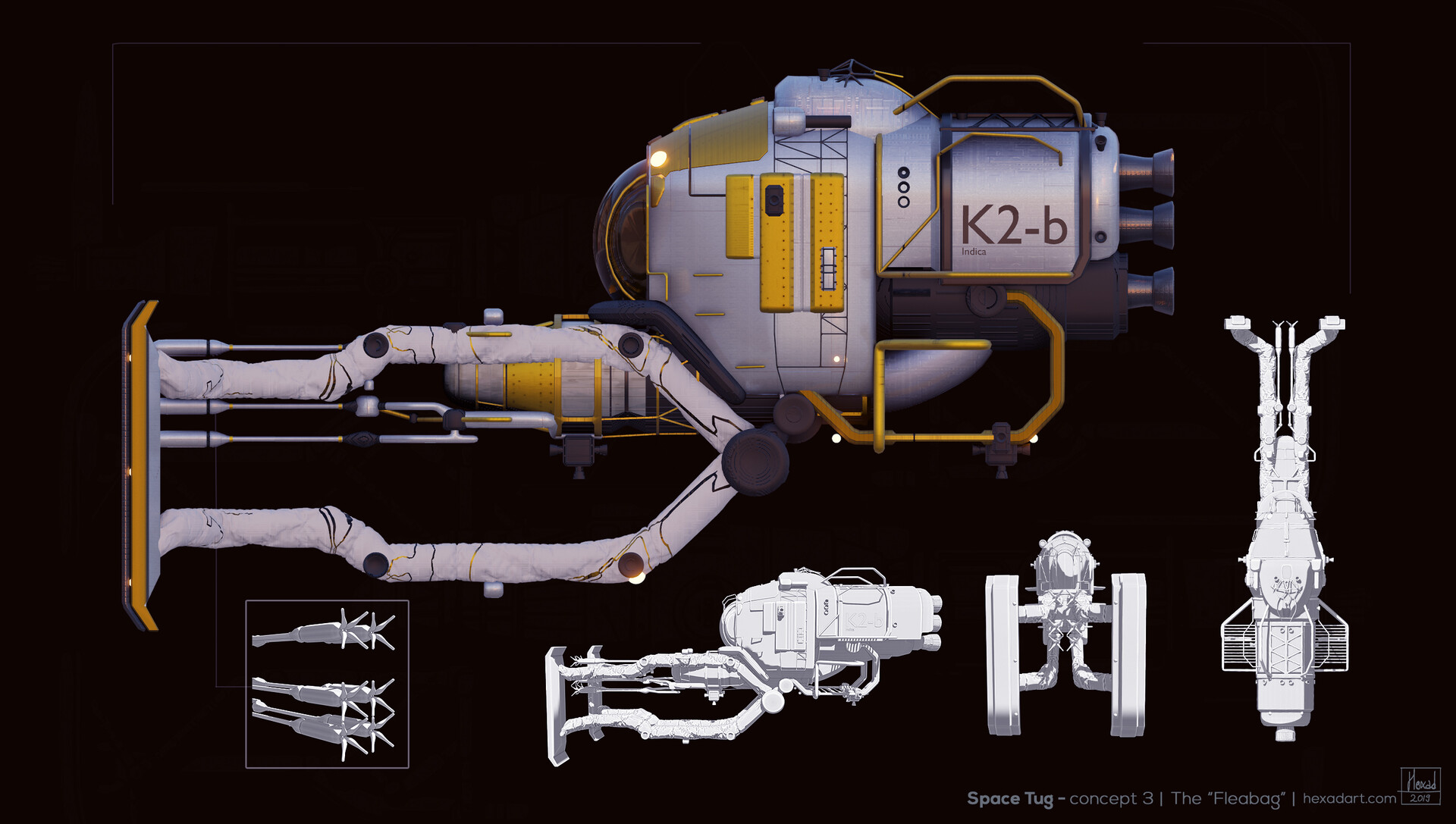 ArtStation - Space Tug concept 3 - The Fleabag