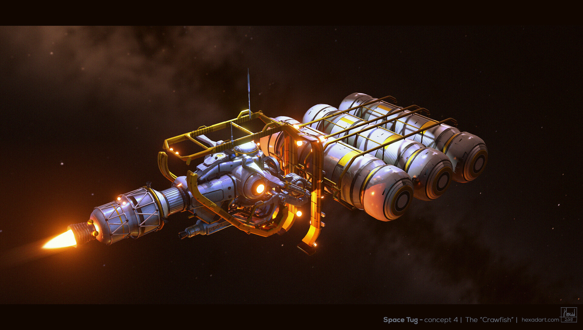 ArtStation - Space Tug concept 4 - The Crawfish (part II)