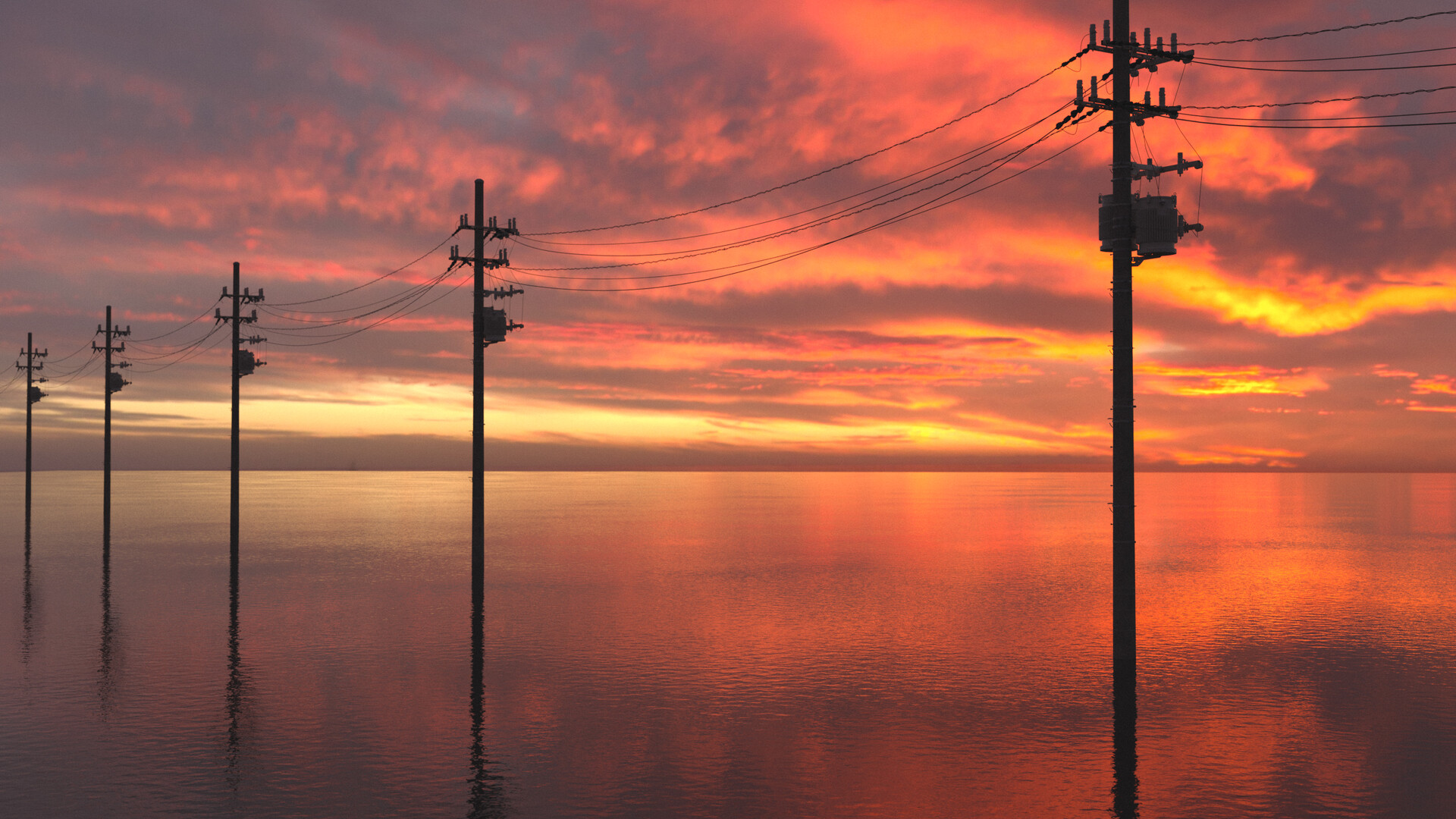 ArtStation - Electrical sunset