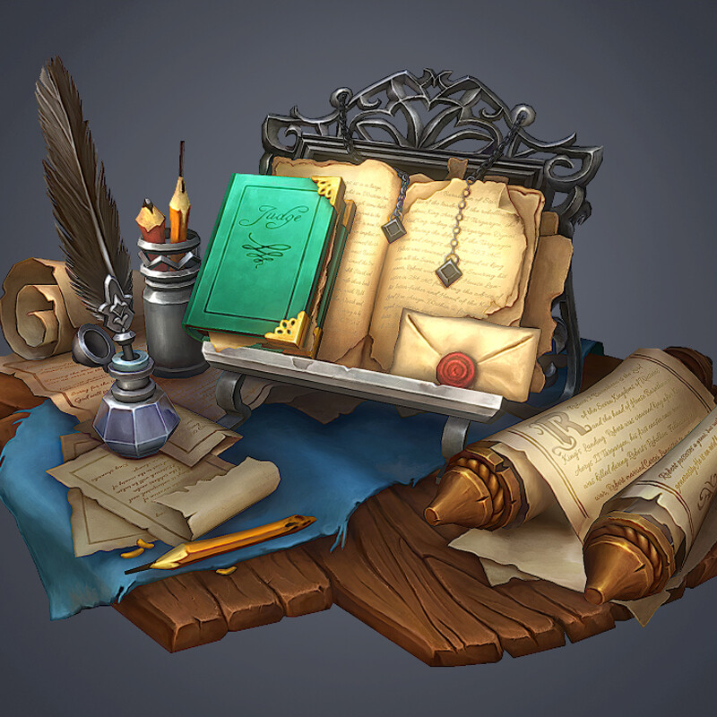 ArtStation - handpainted 3d Studying objects