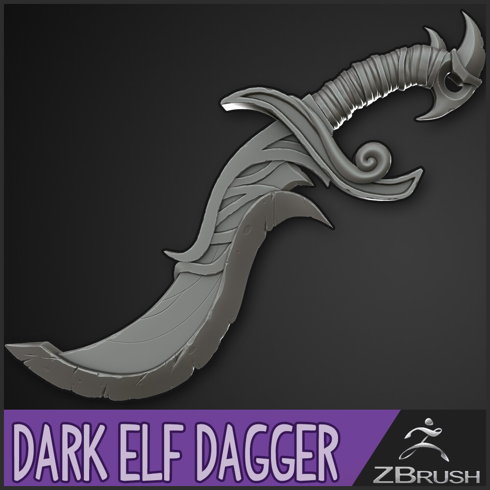 ArtStation - Dark Elf Dagger - Sculpt