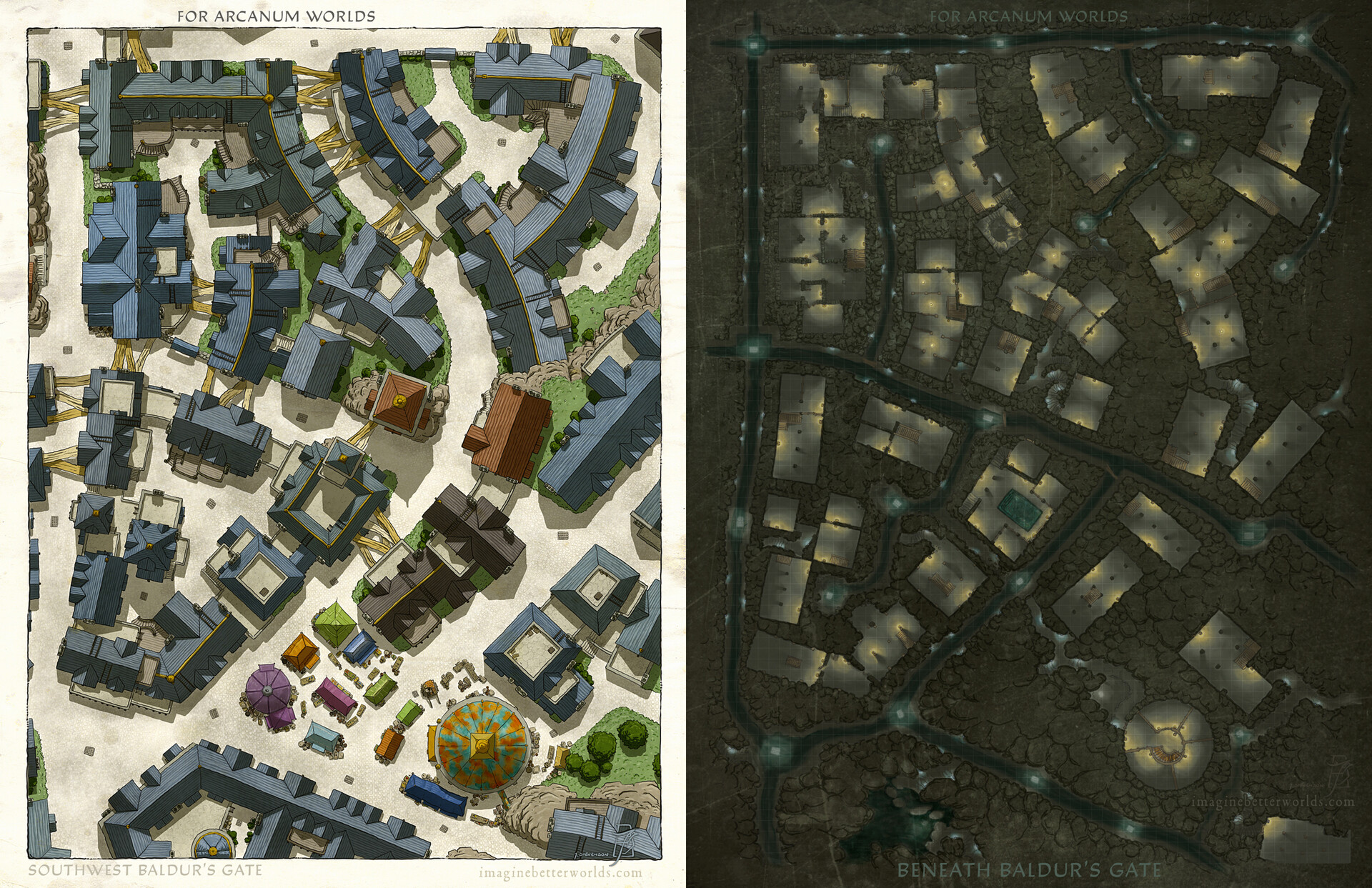 ArtStation - Baldur's Gate - street level encounters maps