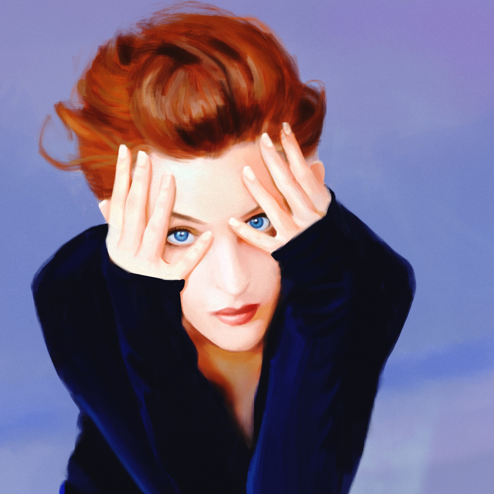 ArtStation - Gillian Anderson painting
