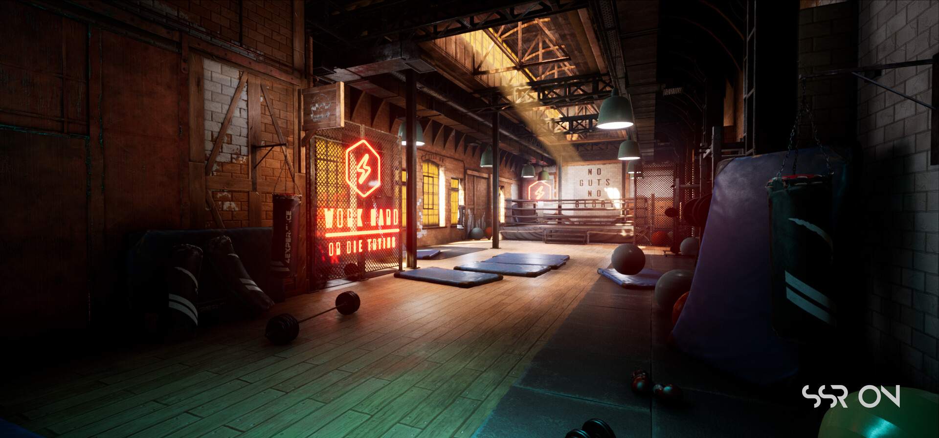 ArtStation - WiP #2 Gym Level for VR Boxing Game UE4
