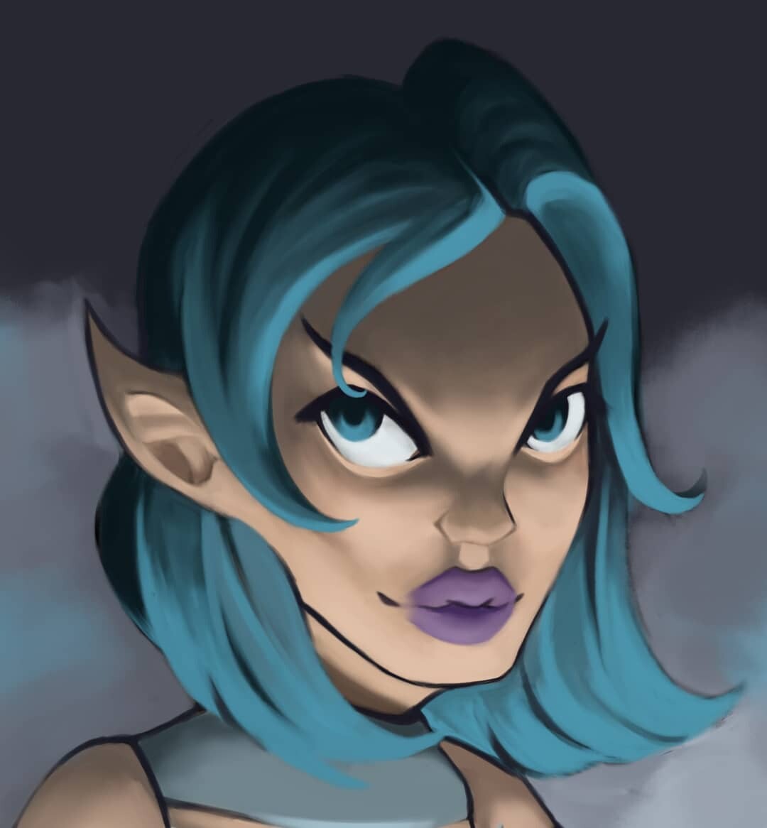 ArtStation - Blue elf/Light practice