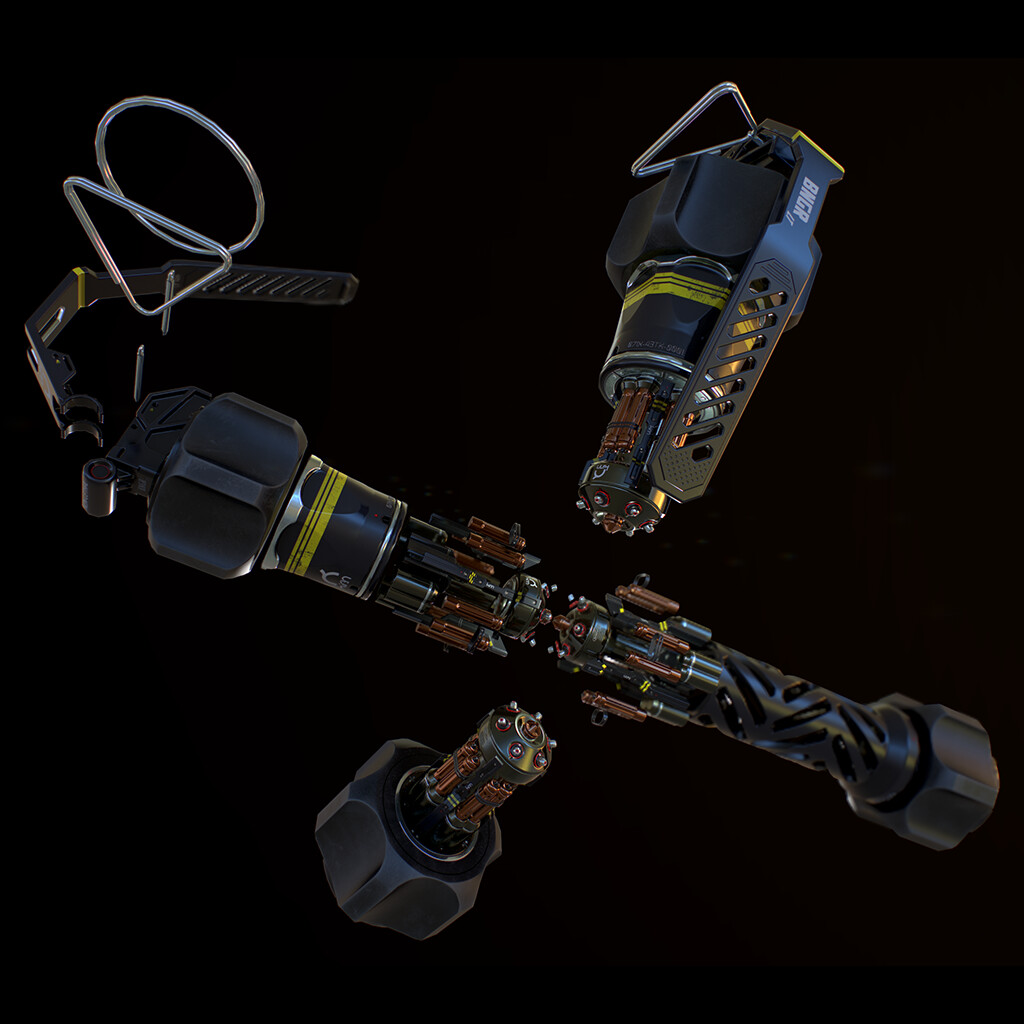 ArtStation - Sci-Fi Flashbang Grenade: BNGR lite