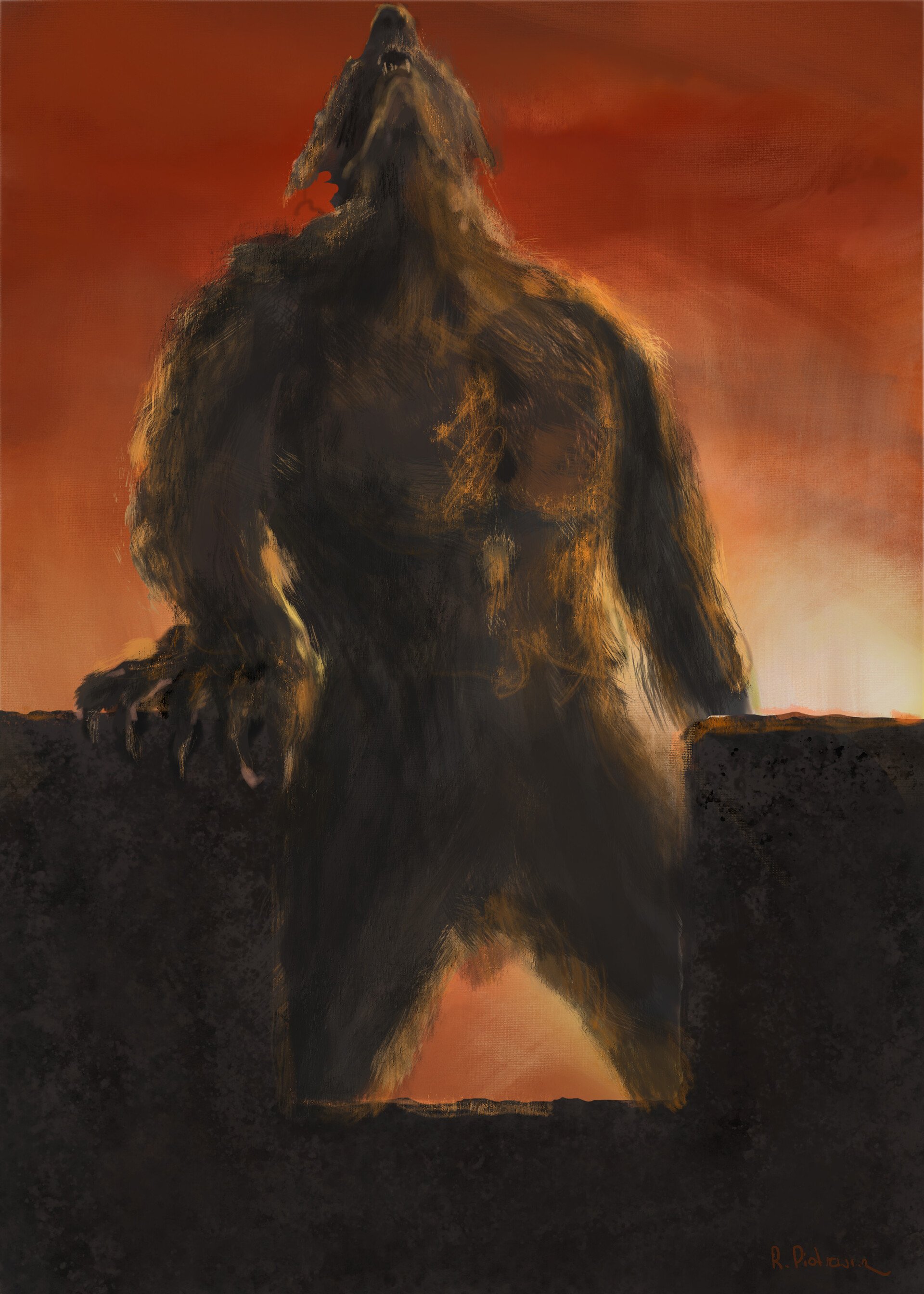 ArtStation - Werewolf on battlements