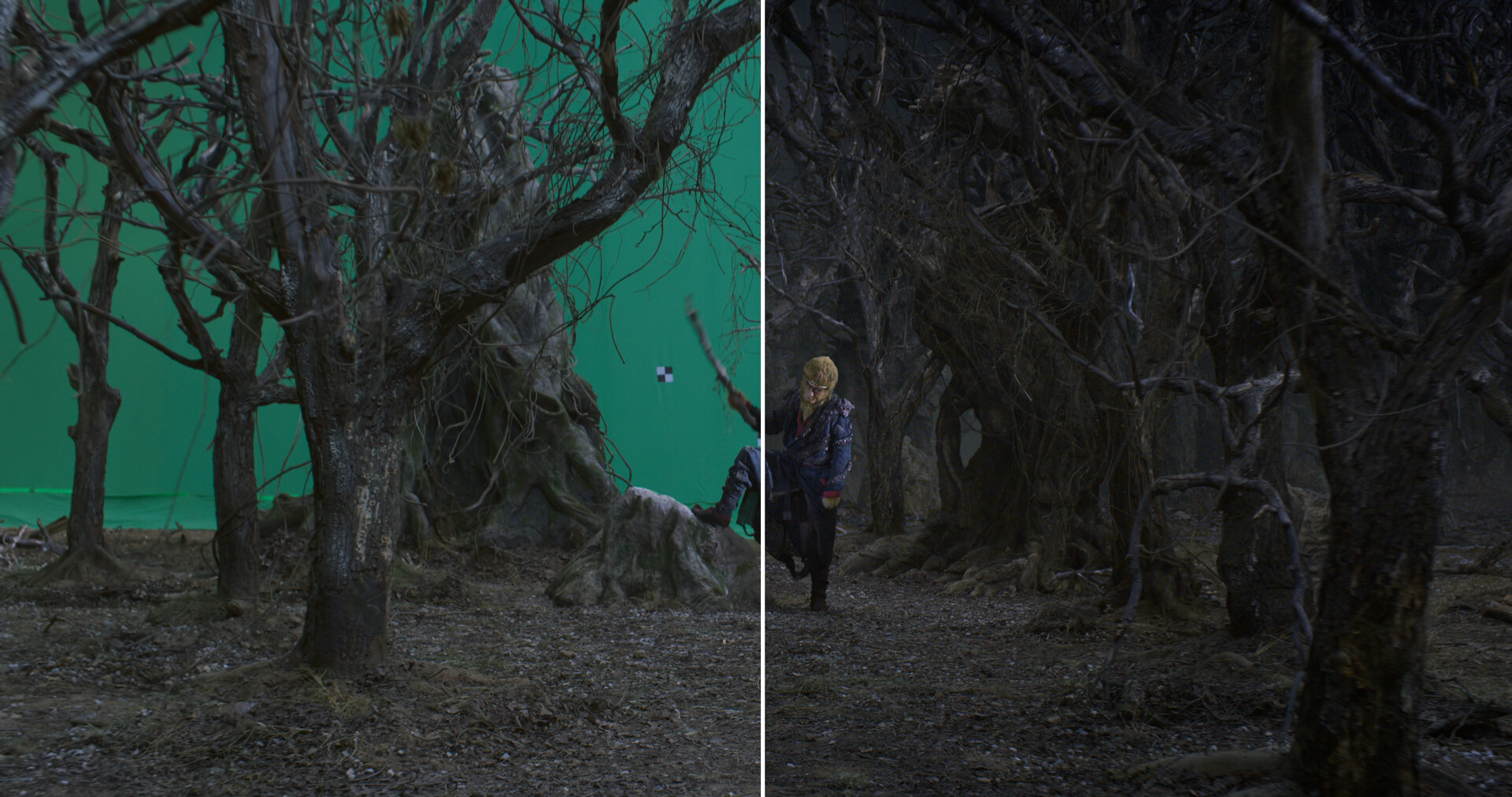 ArtStation - Dead forest. VFX before and after