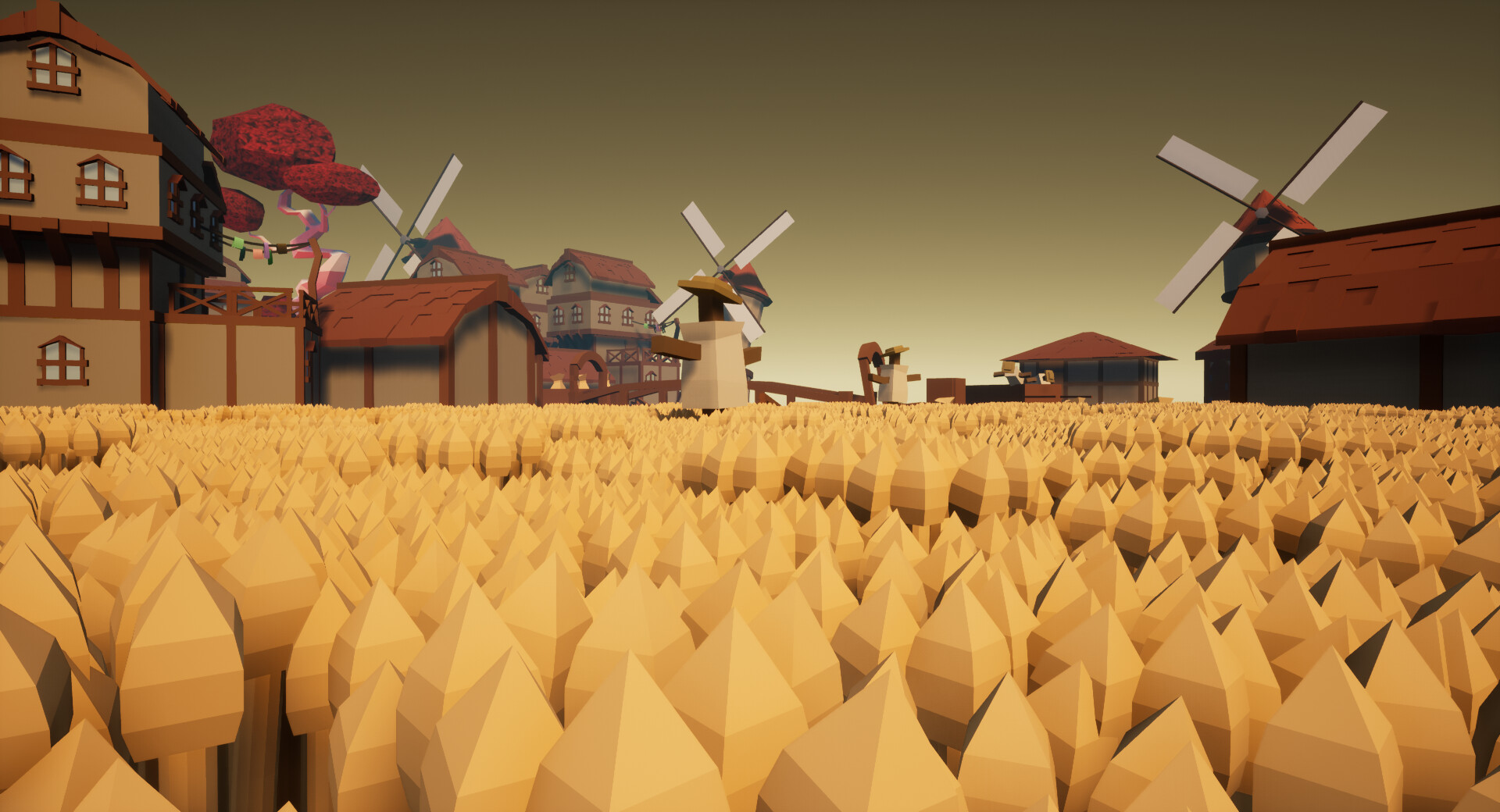 ArtStation - Low Poly Floating Medieval Town