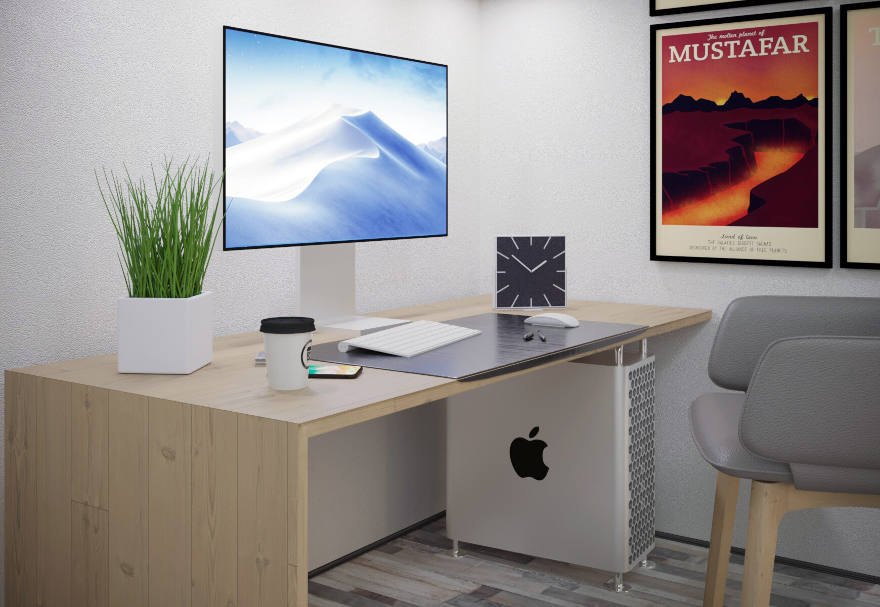 ArtStation - 3D visualisation - apple workspace design