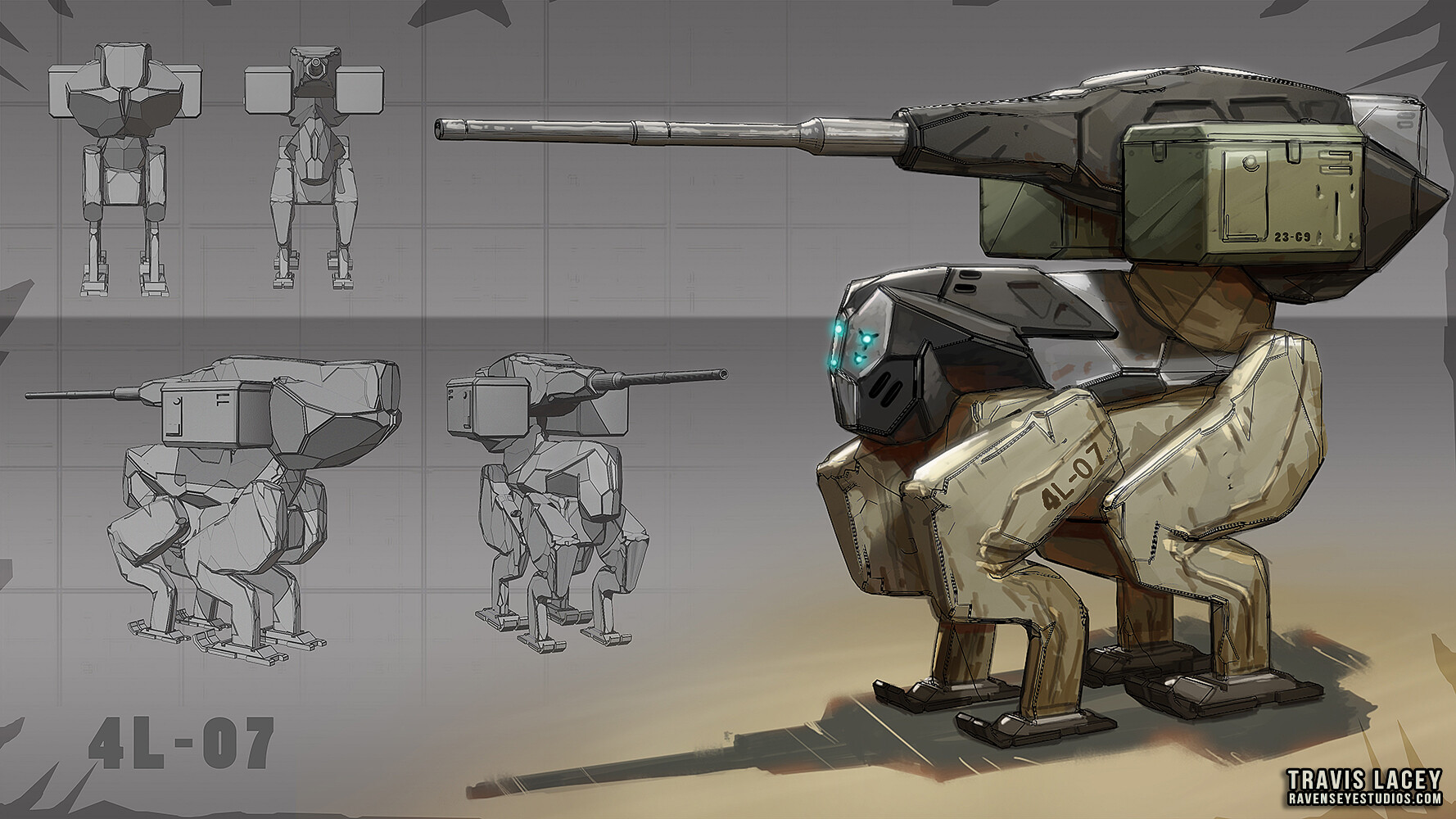 ArtStation - 4L-07 50 Cal robot