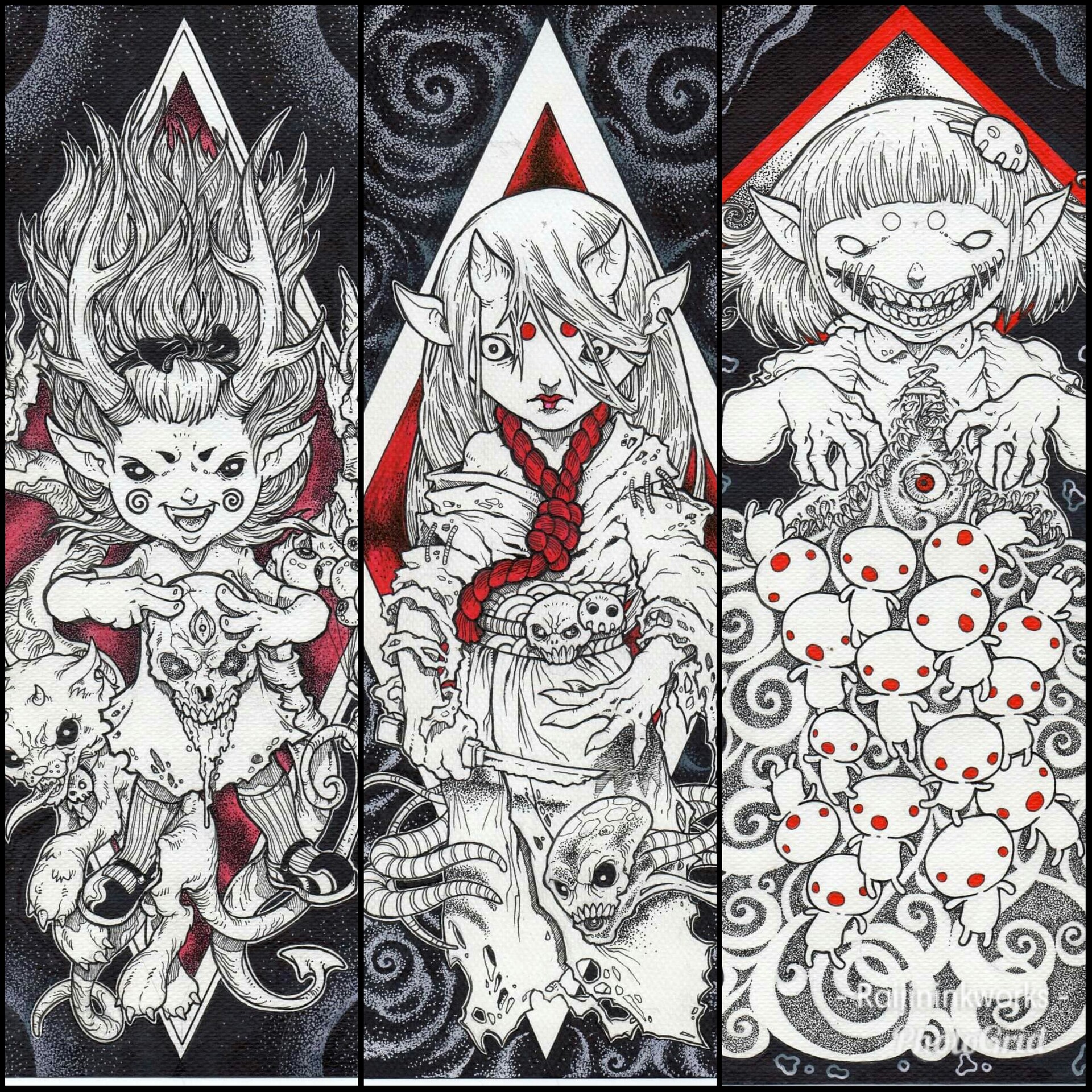 ArtStation - creepy series: pen and ink