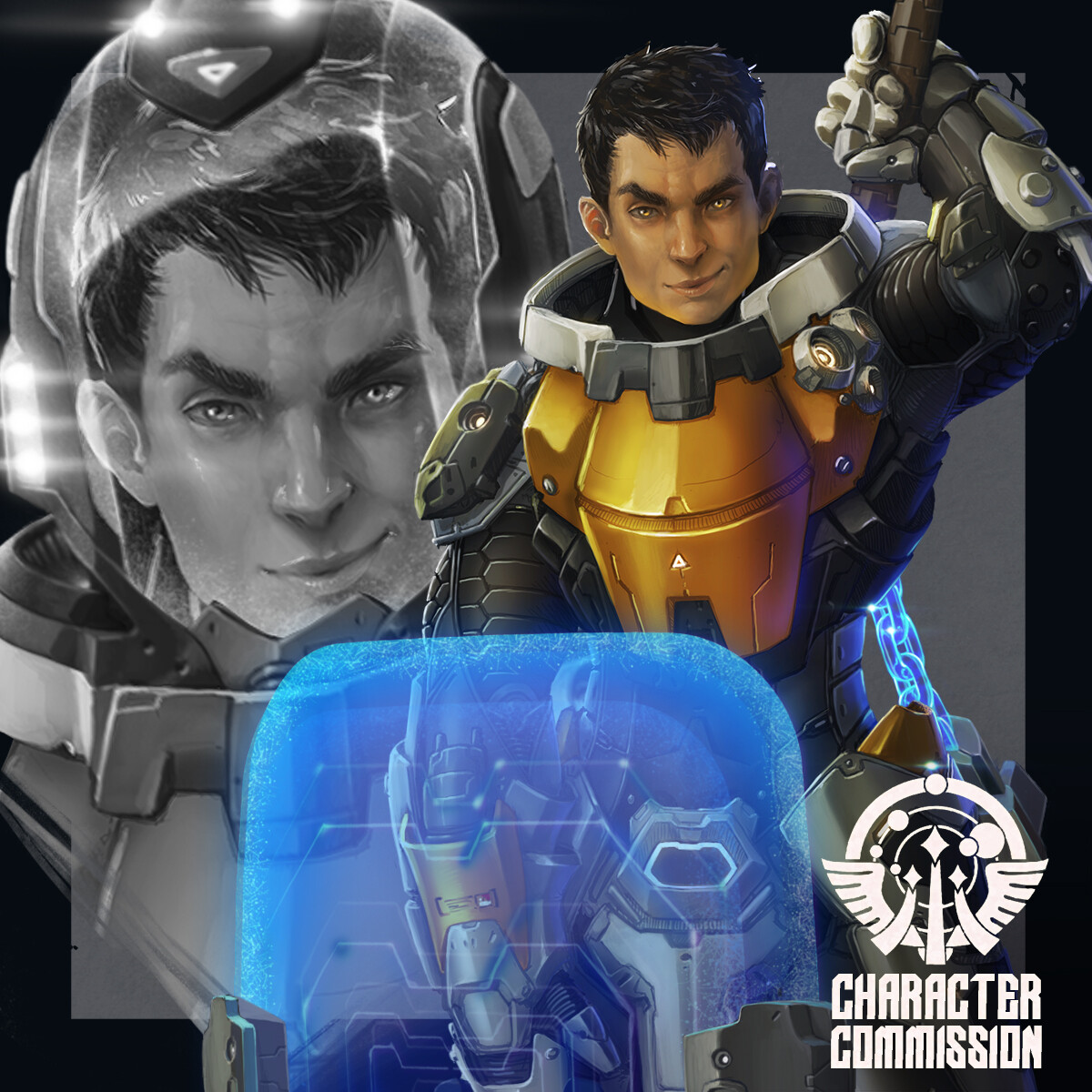 ArtStation - Rex - Human Vanguard - Starfinder Commission