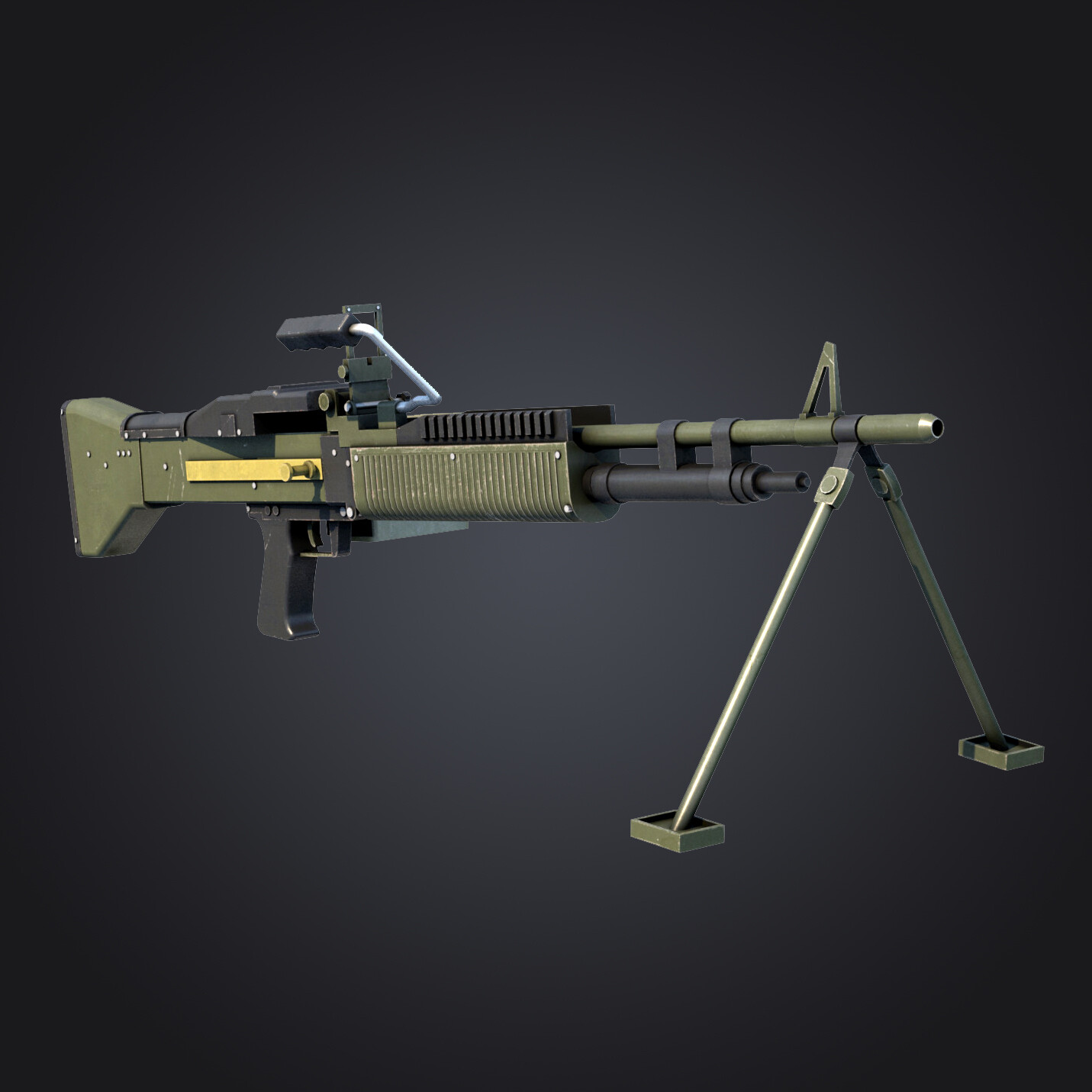 ArtStation - M60 Machine Gun Low Poly