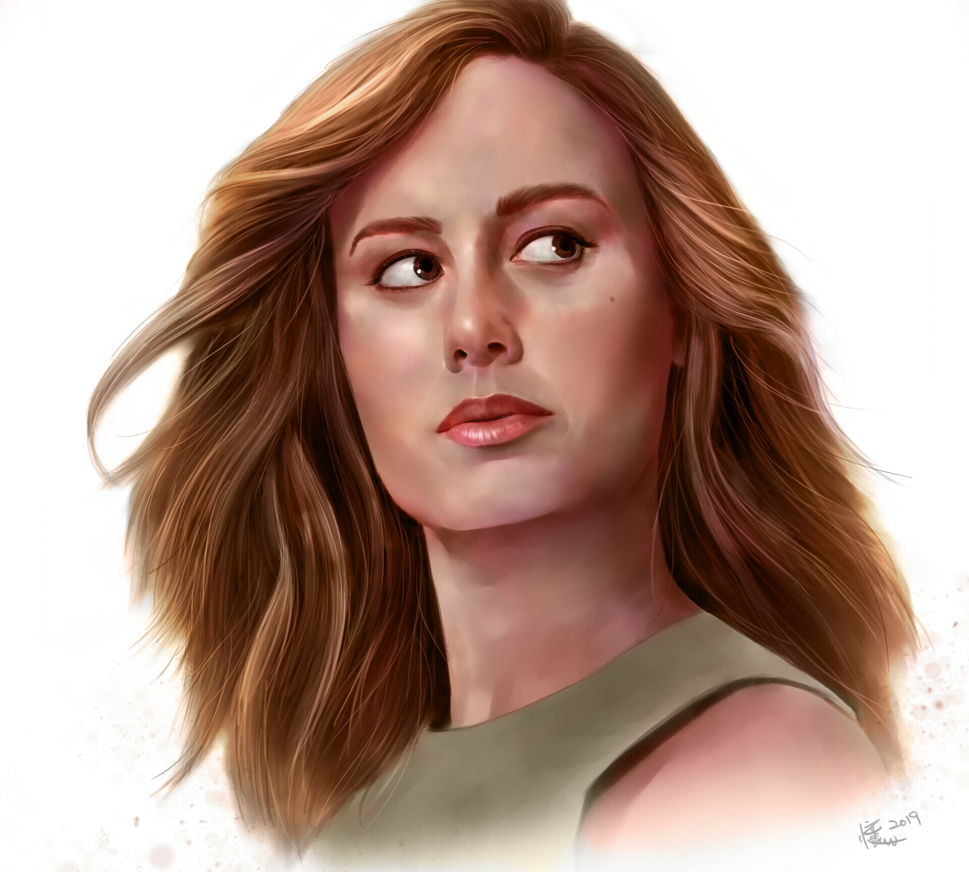 ArtStation - Brie Larson Digital Portrait Painting