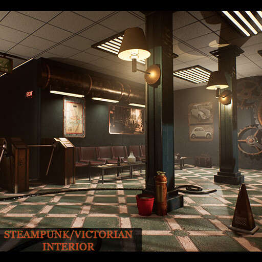 ArtStation - SteamPunk / Victorian Metro Station Interior Level