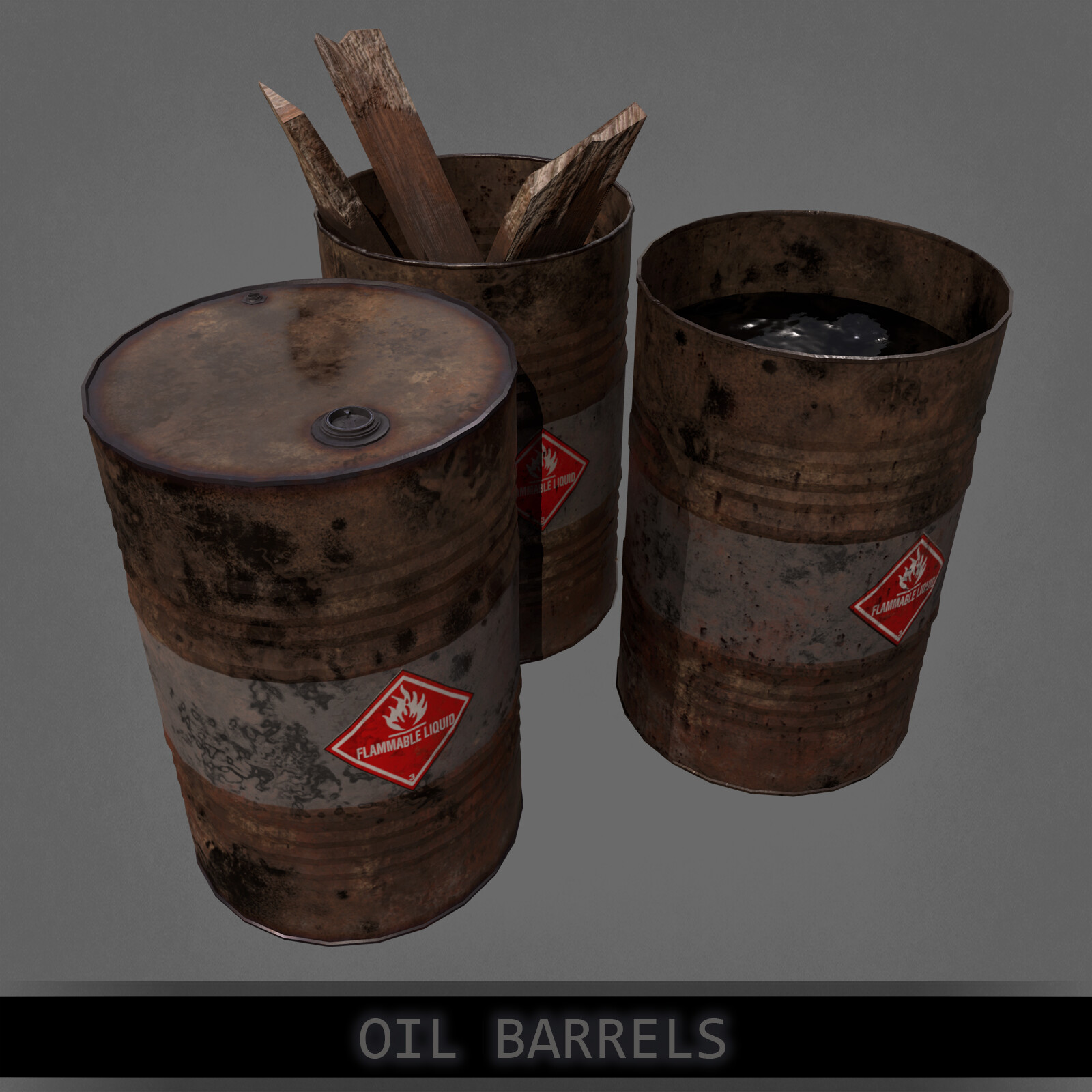 ArtStation - Oil Barrels