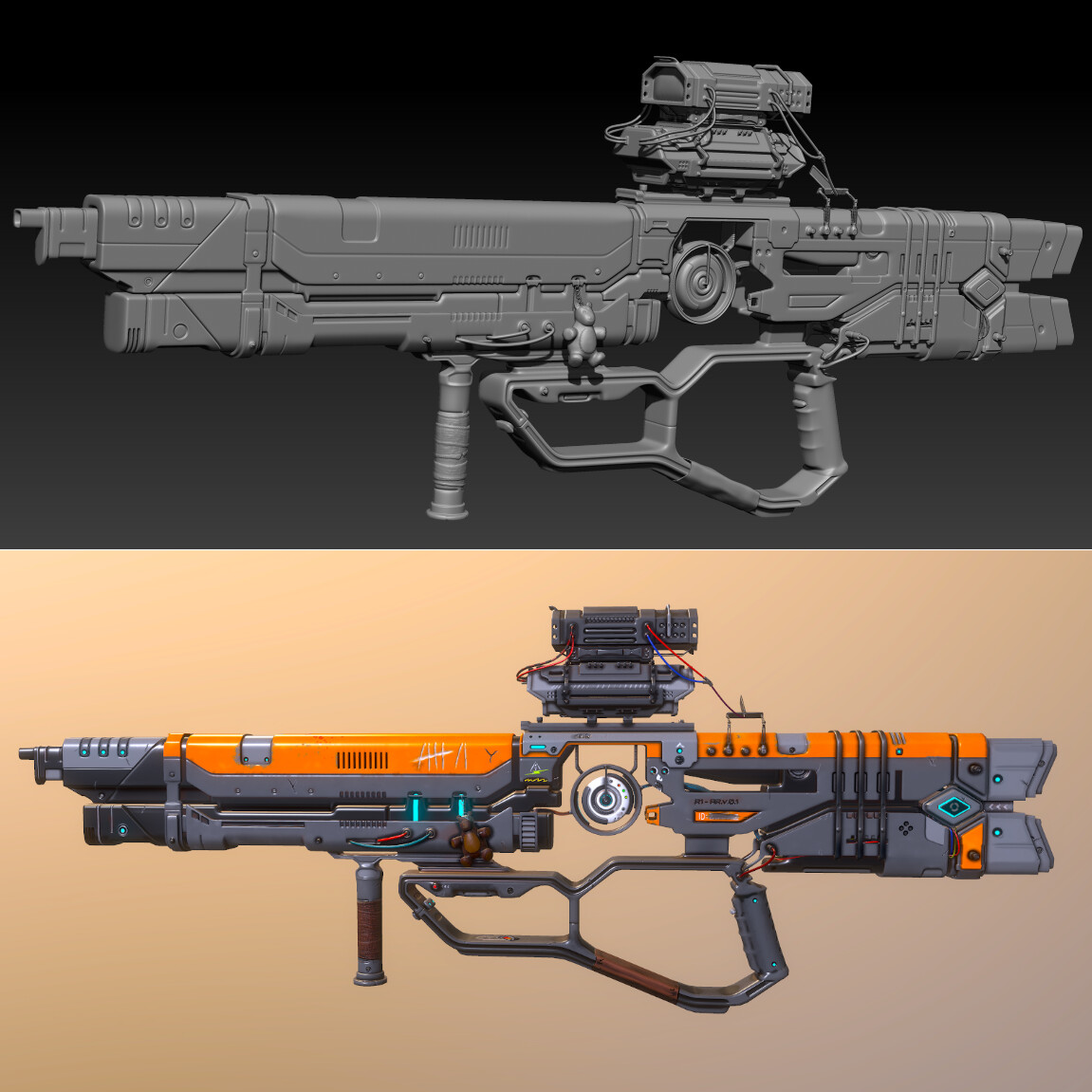 ArtStation - Stylized Sci fi Weapon