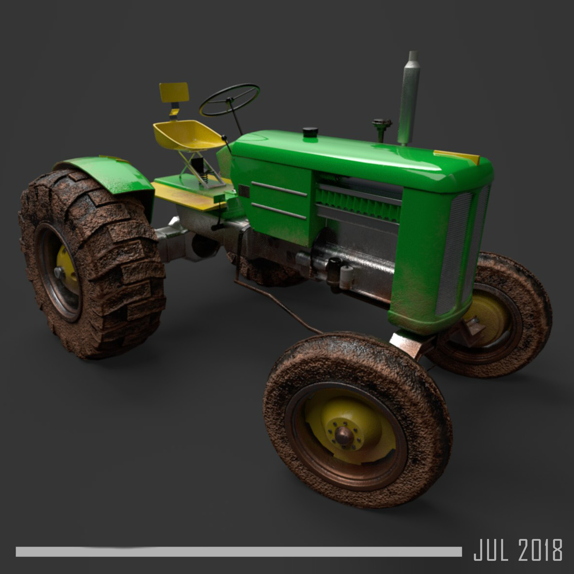 ArtStation - Texturing - Green Tractor
