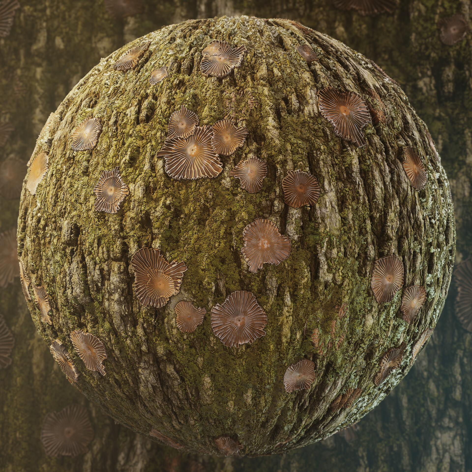 ArtStation - Tree Bark with Fungi