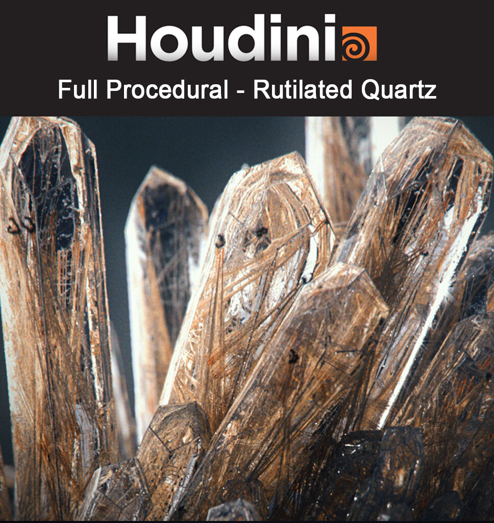 ArtStation - Fully procedural mineral 02 / Rutilated Quartz