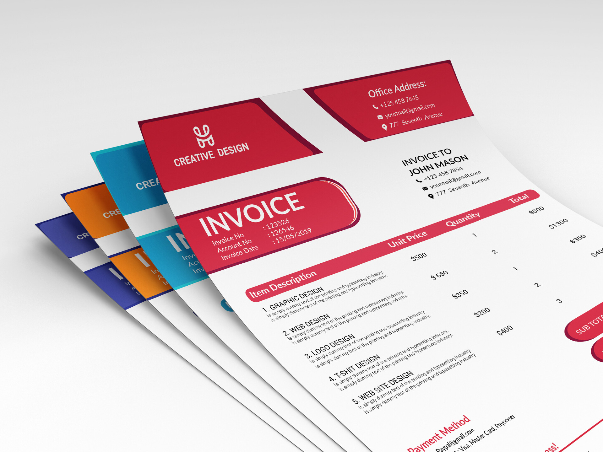 Shariful Islam - Invoice Template (4 Color Variation)