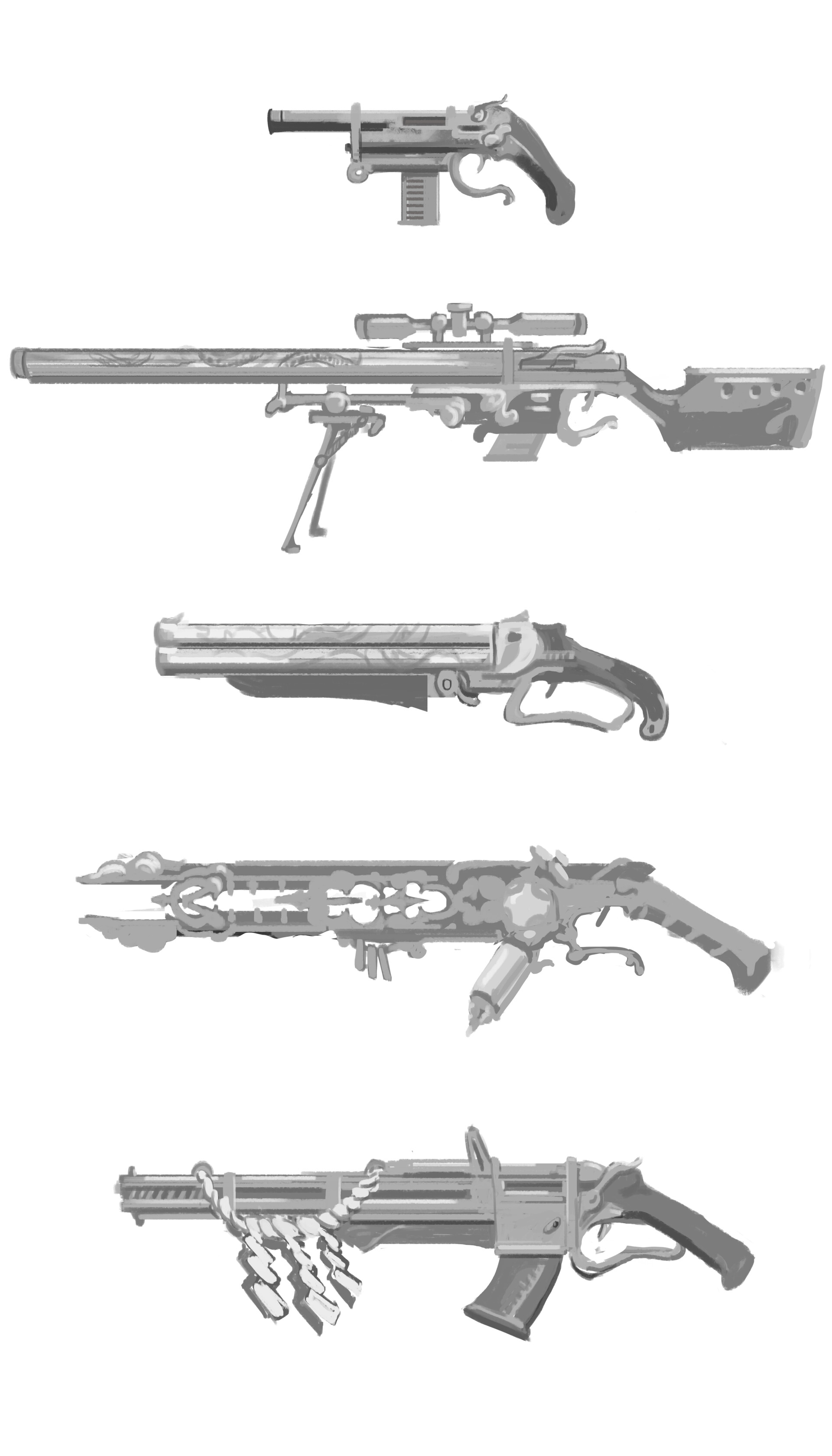 ArtStation - Black & White Prop Sketches