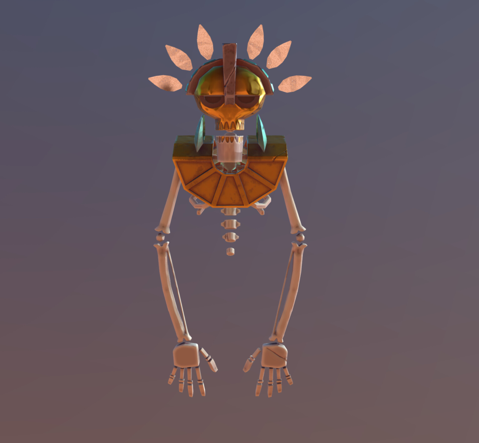 ArtStation - Character - Aztec Skeleton