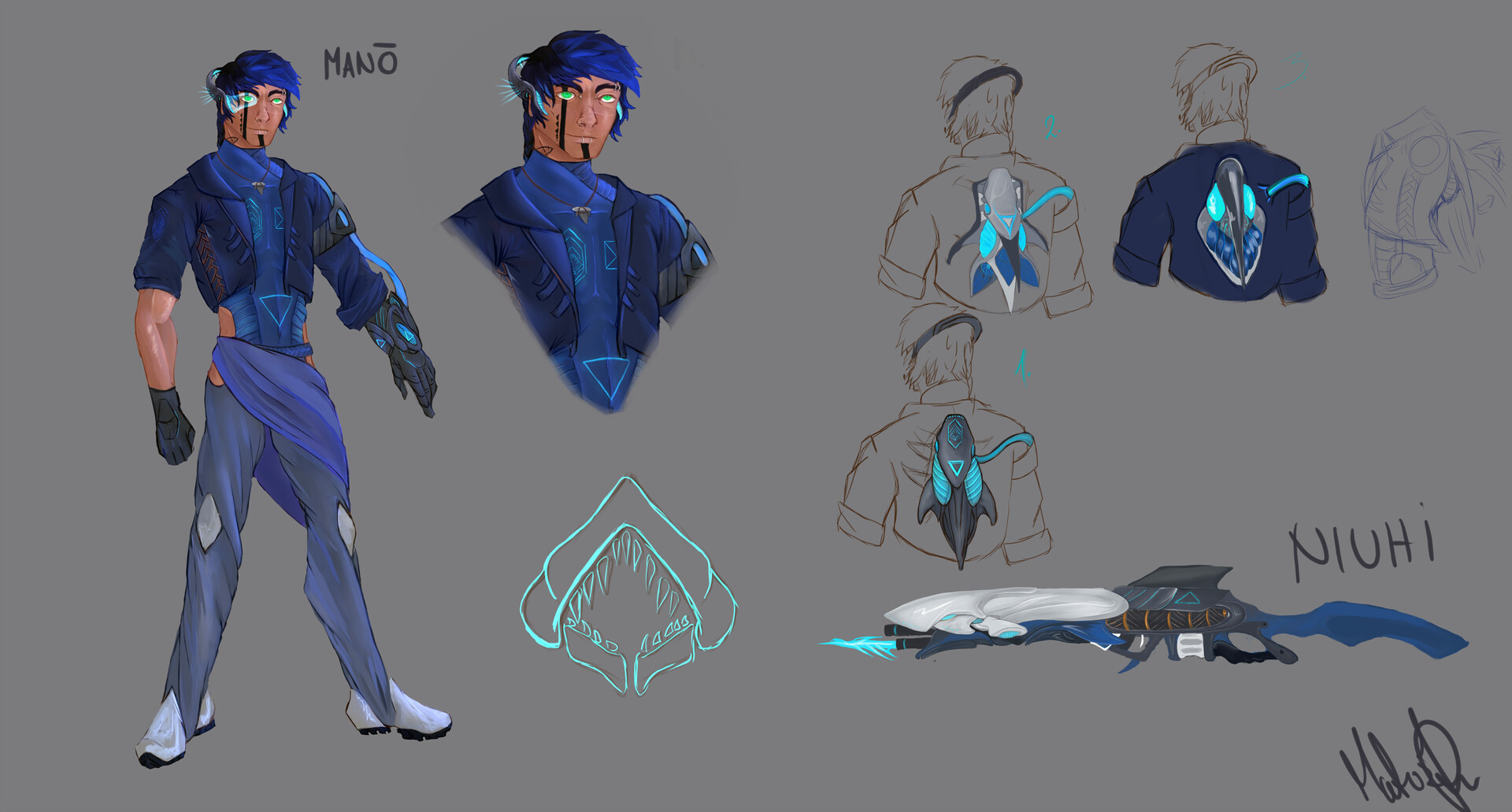 ArtStation - Manō. (Shark sniper) Overwatch fan Hero concept