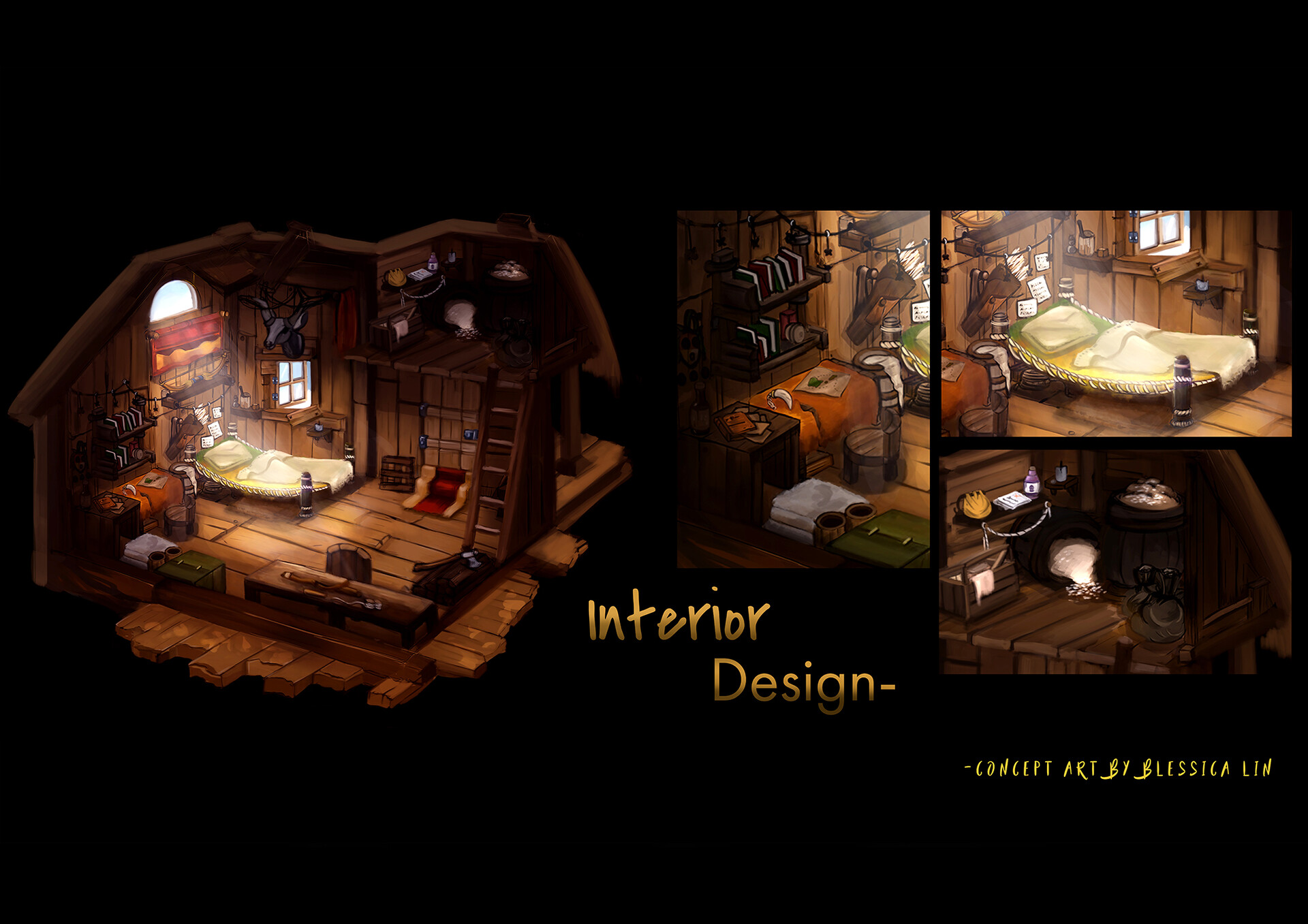 ArtStation - tree house interior design