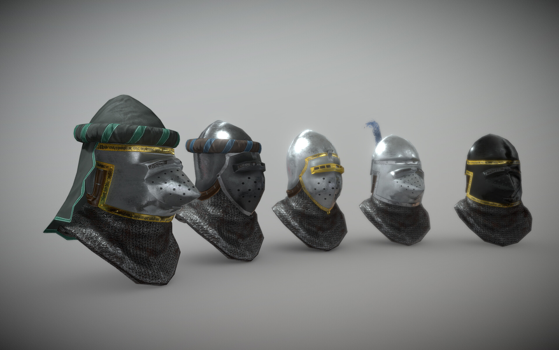 ArtStation - Heavy helmets skins for Gloria Victis game