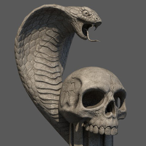 ArtStation - Snake_pillar statue