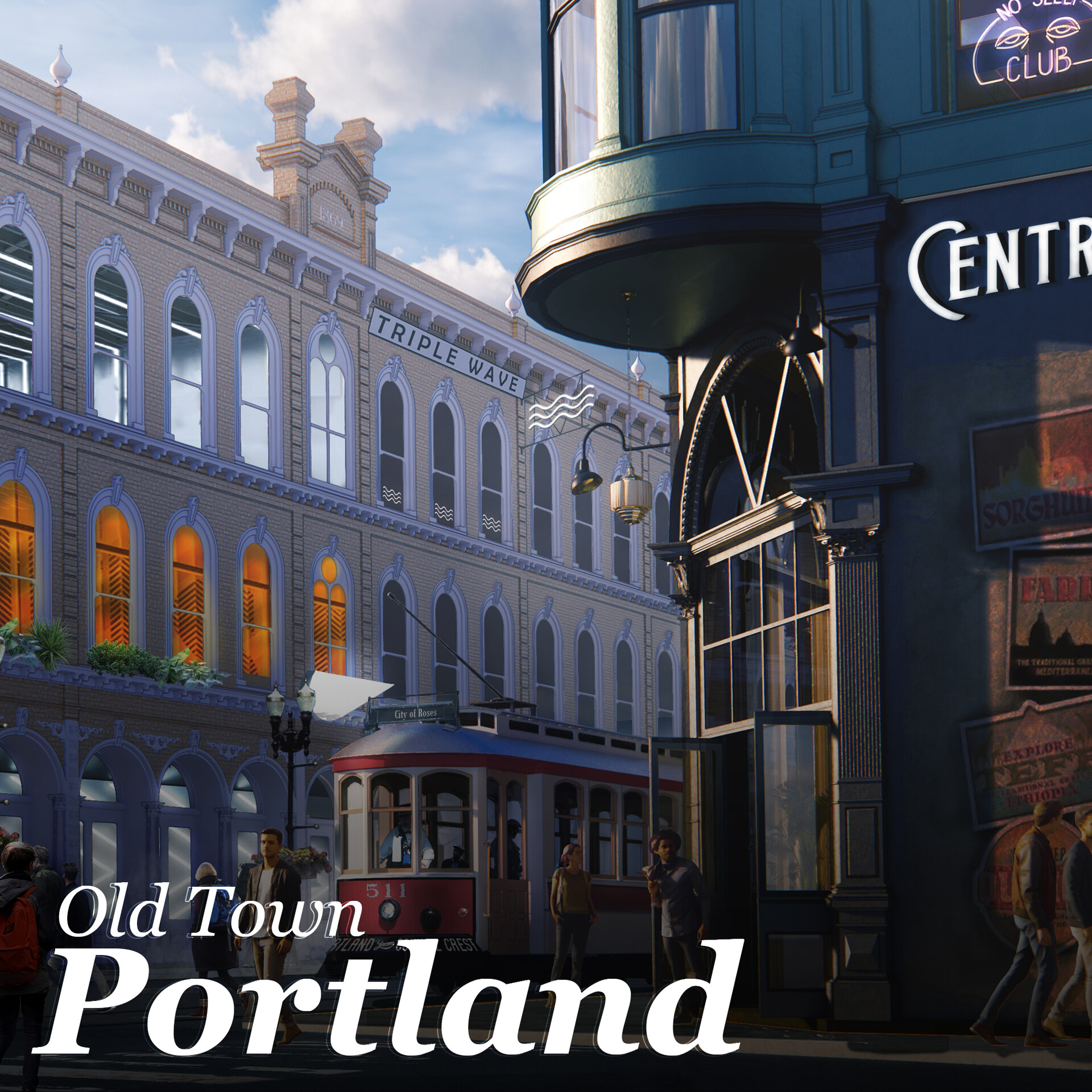 ArtStation - Old Town Portland - Front Street, Looking North