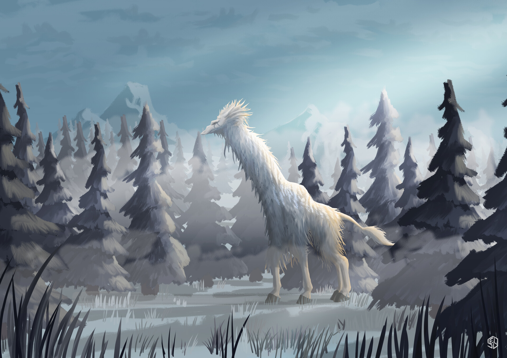 ArtStation - Speculative evolution of "Tundra Giraffe"