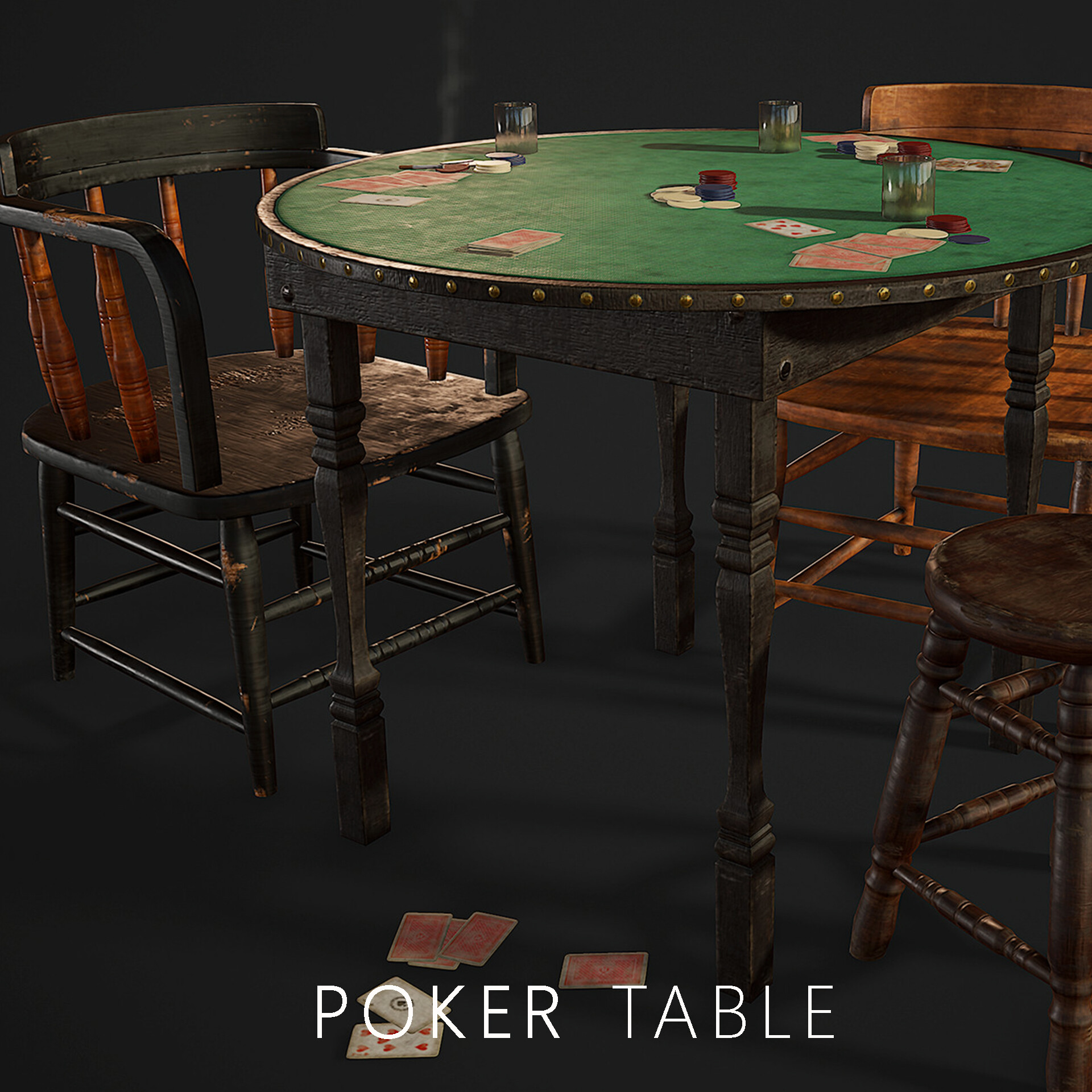 ArtStation - Pokertable - Wild West Prop Set
