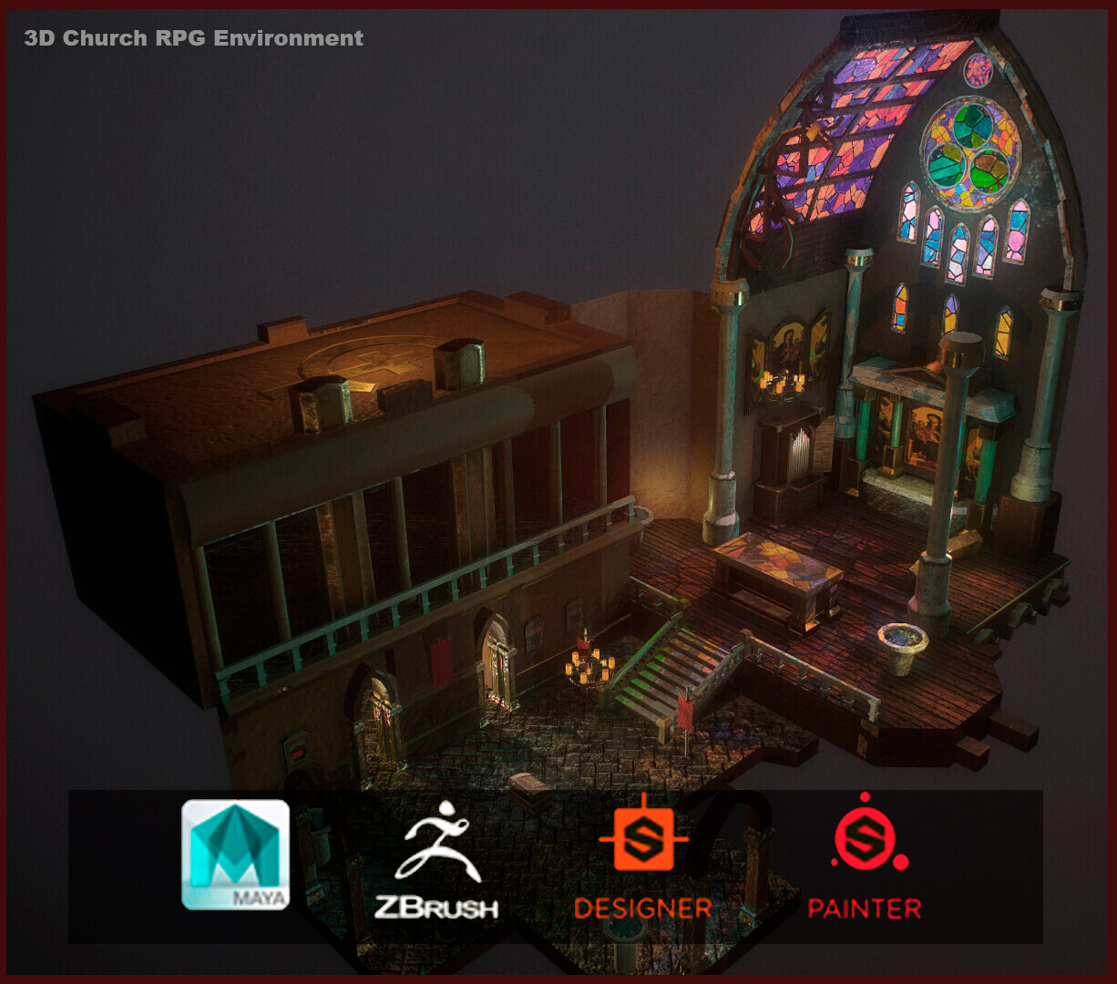 ArtStation - RPG Church - Full 3D Environment development