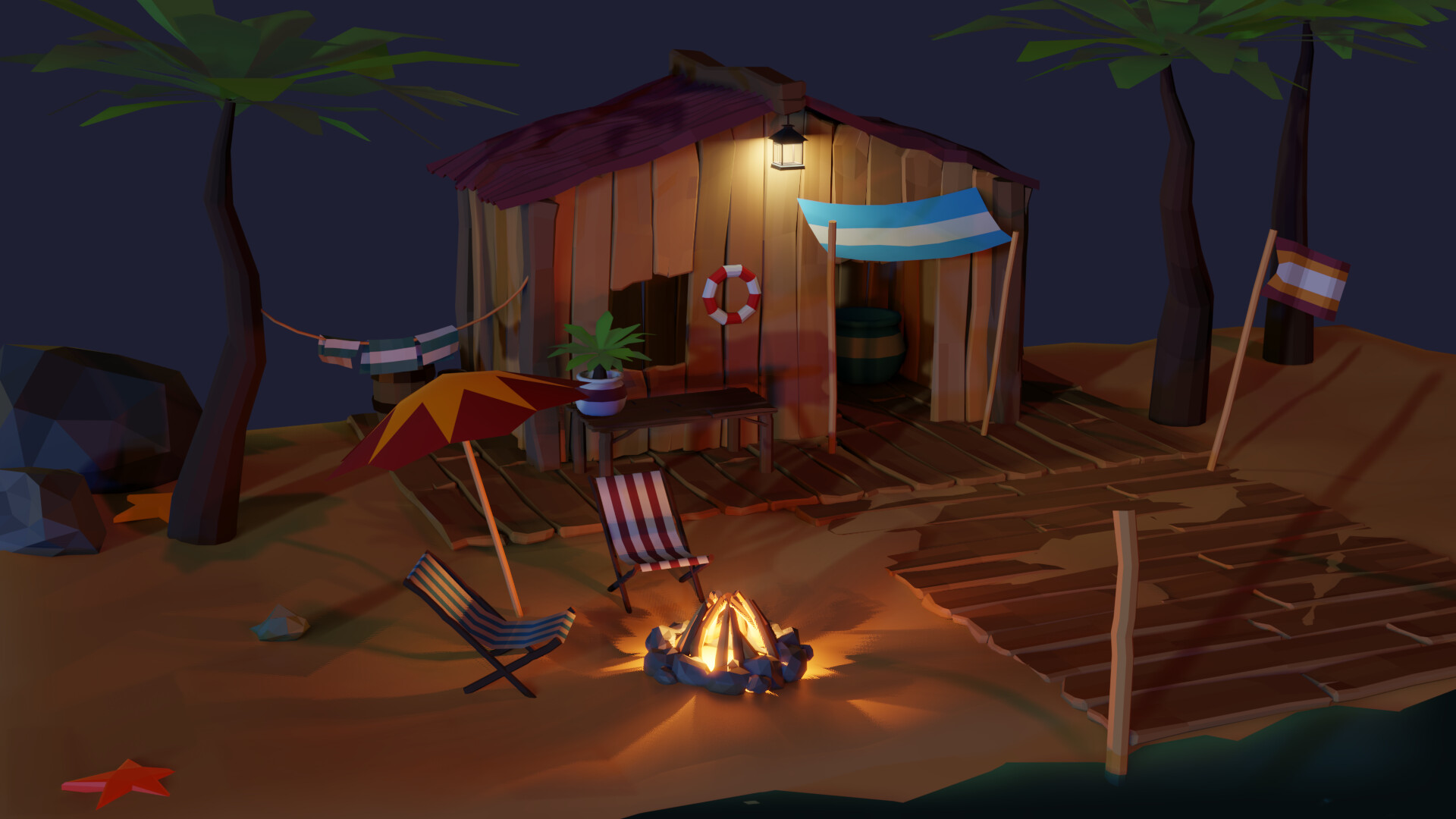 ArtStation - Night Beach