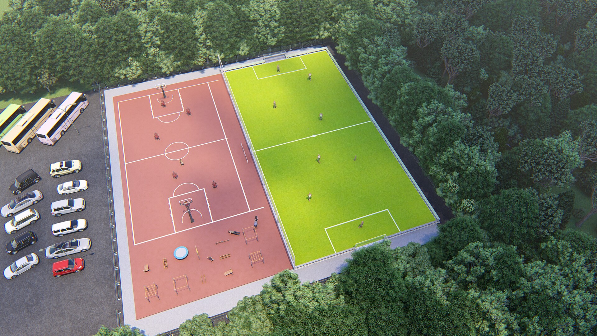 ArtStation - Modeling and visualization of a football field project ...