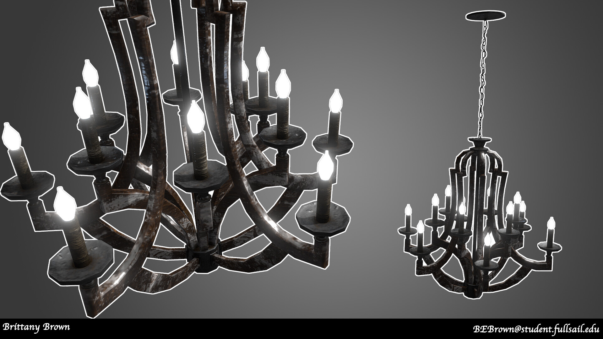 ArtStation - Antique Chandelier 3D Model (Game Resolution Low Poly)