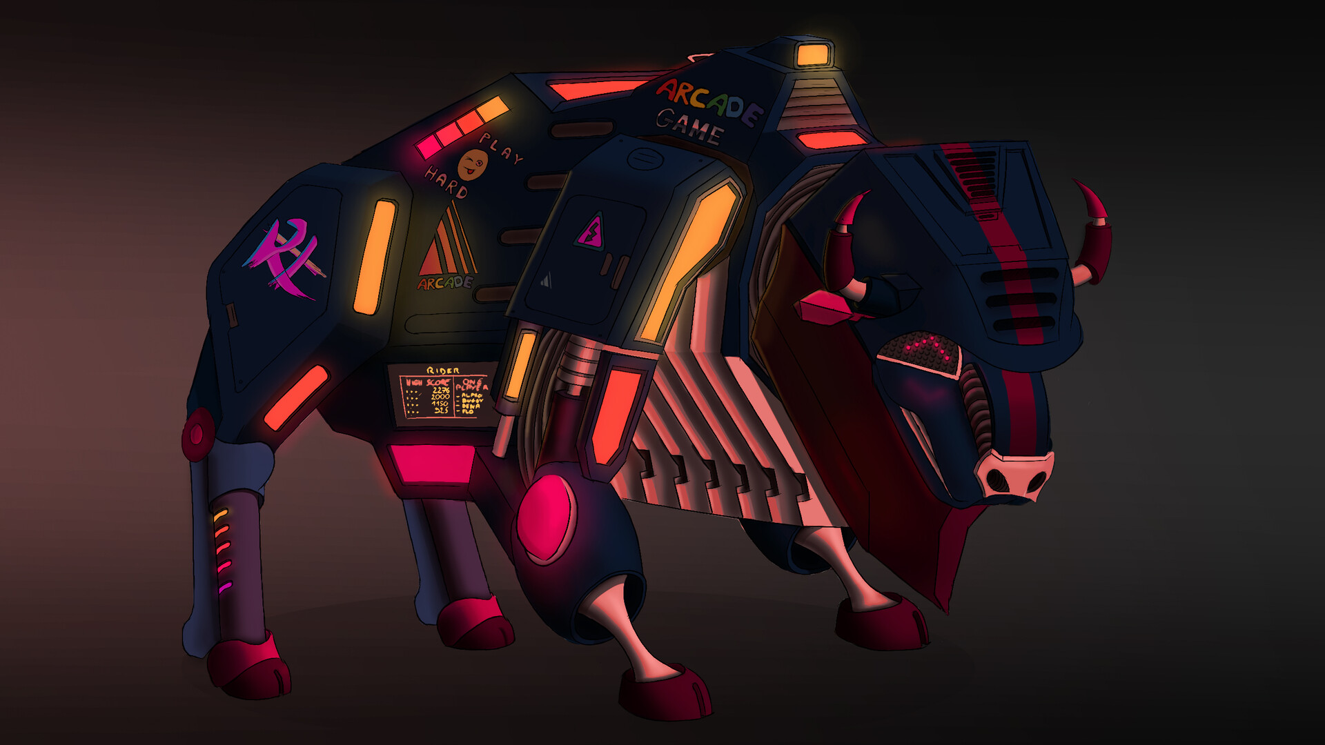 ArtStation - 2D Mecha Bison