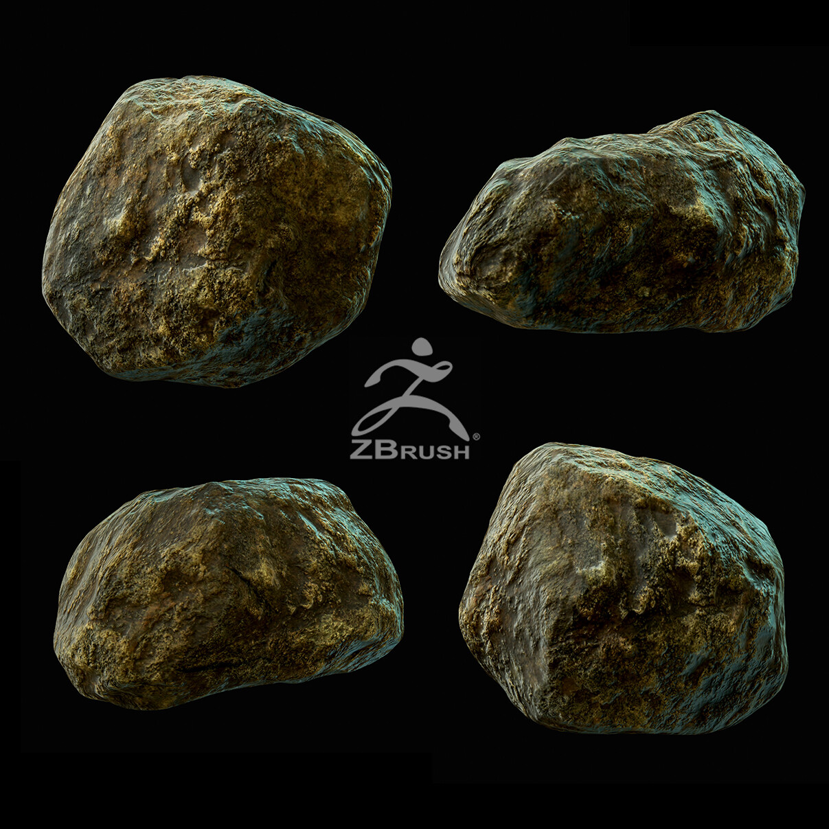 ArtStation - ZBrush Small Rocks (Forest River Scene)