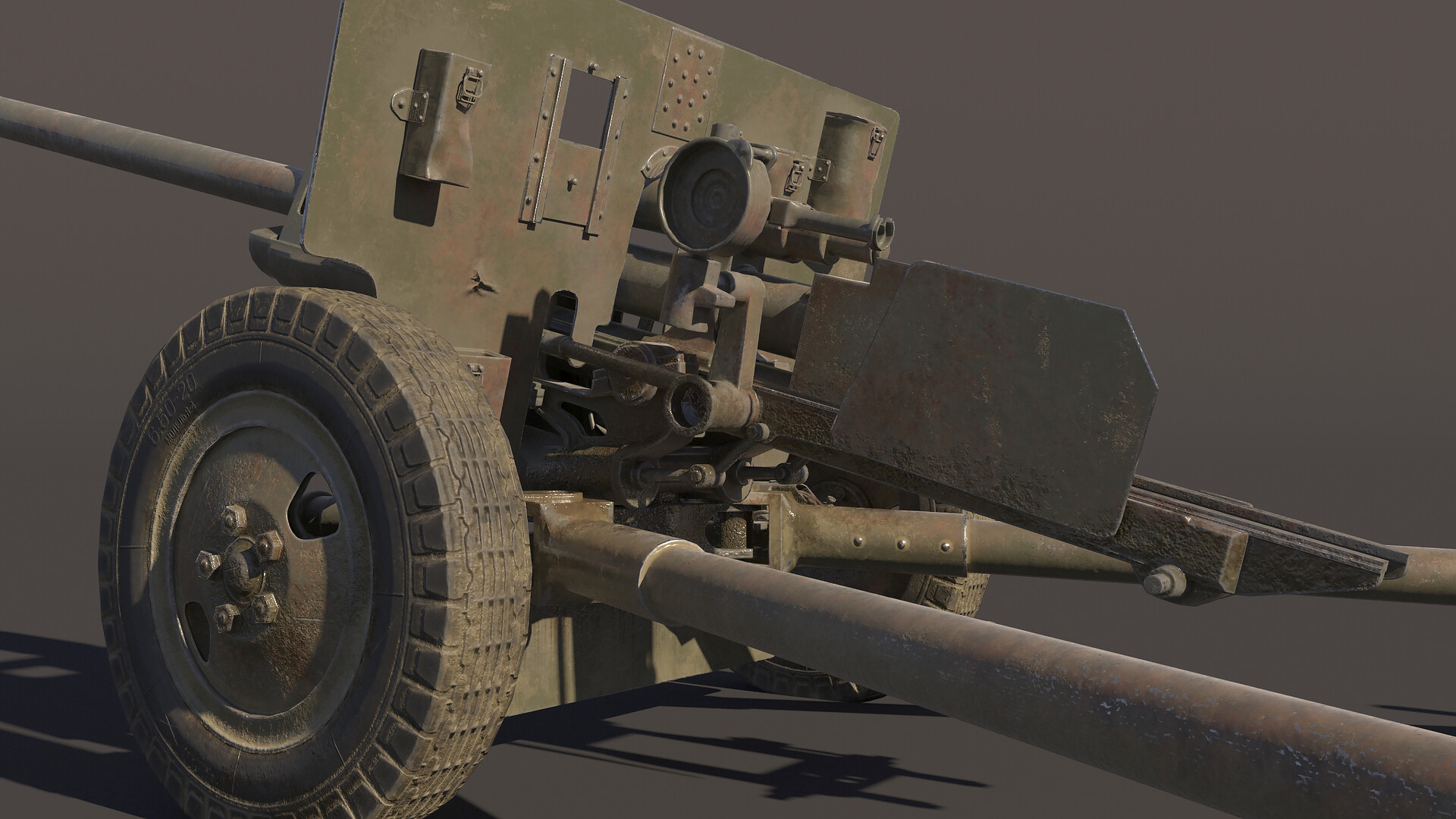 ArtStation - ZIS-3 - 76 mm divisional cannon model 1942